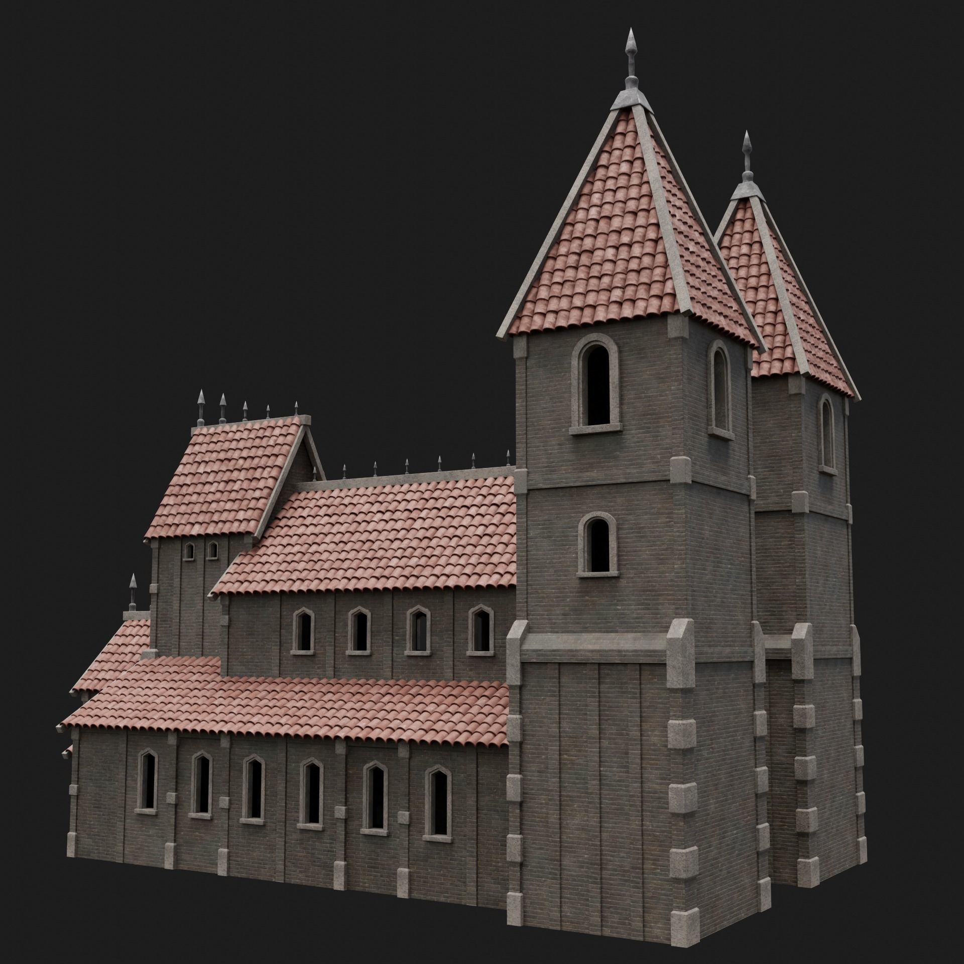 3D model MEDIEVAL CHURCH GOTHIC TEMPLE FANTASY OLD MIDDLE AGES ...
