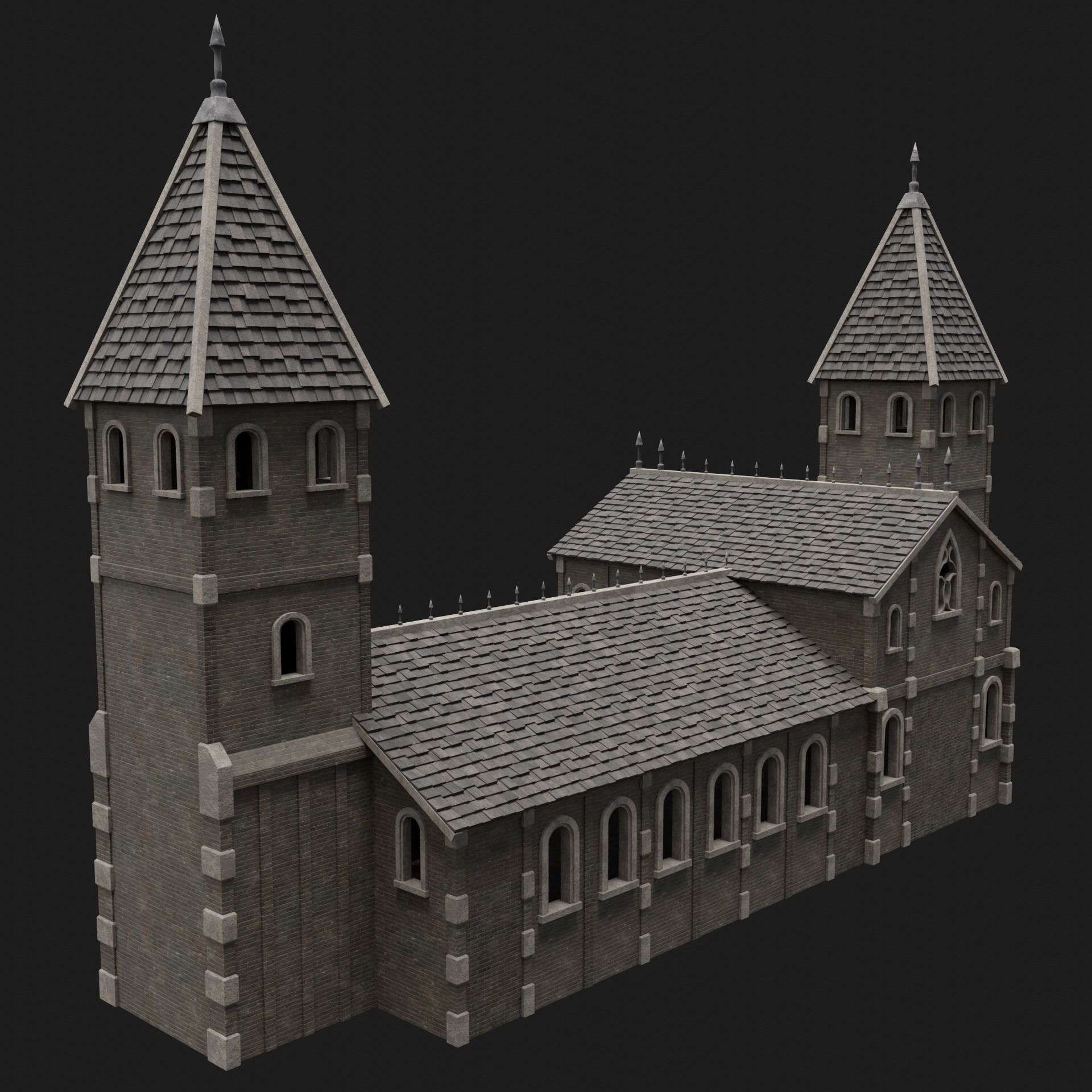 3D model MEDIEVAL CHURCH GOTHIC TEMPLE FANTASY OLD MIDDLE AGES ...