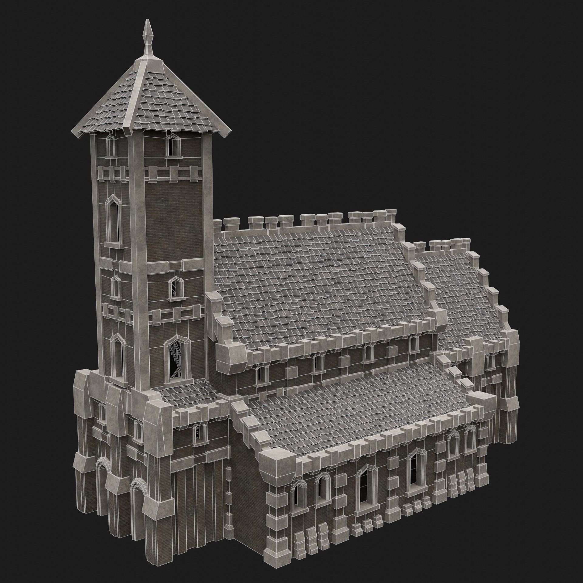 3D model MEDIEVAL CHURCH GOTHIC TEMPLE FANTASY OLD MIDDLE AGES ...