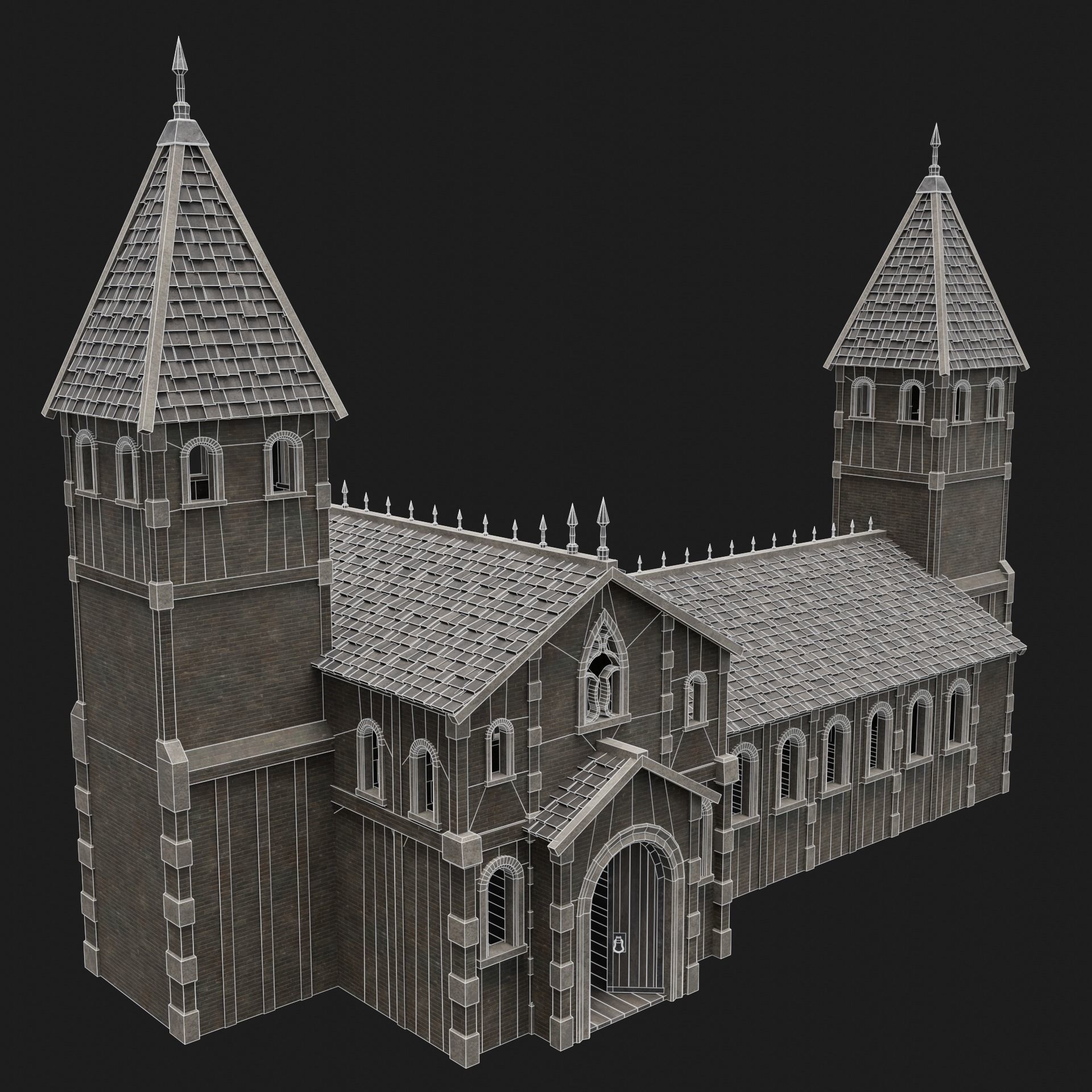 3D model MEDIEVAL CHURCH GOTHIC TEMPLE FANTASY OLD MIDDLE AGES ...