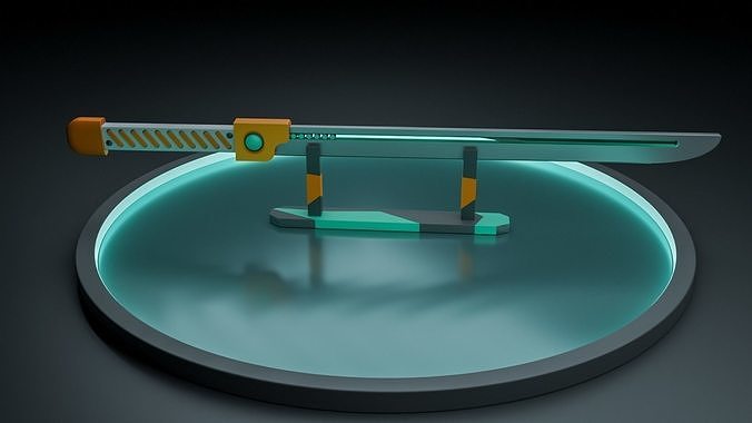 Retro Futuristic Sword 3D model | CGTrader