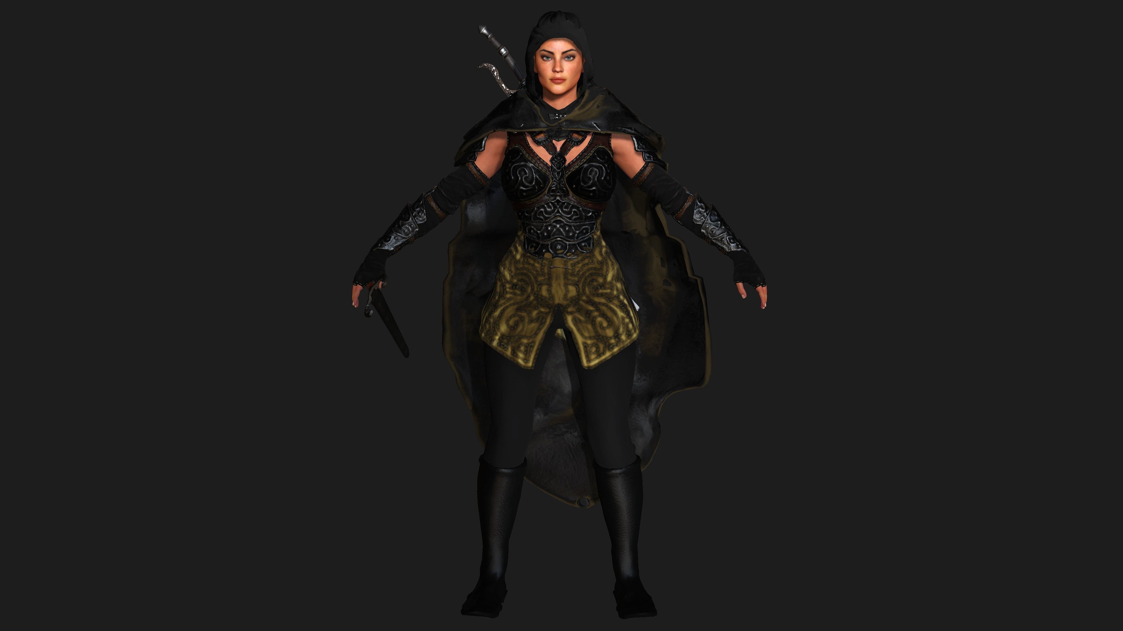 3D model AAA 3D FANTASY FEMALE ASSASSIN - REALISTIC RIG GAME CHARACTER ...