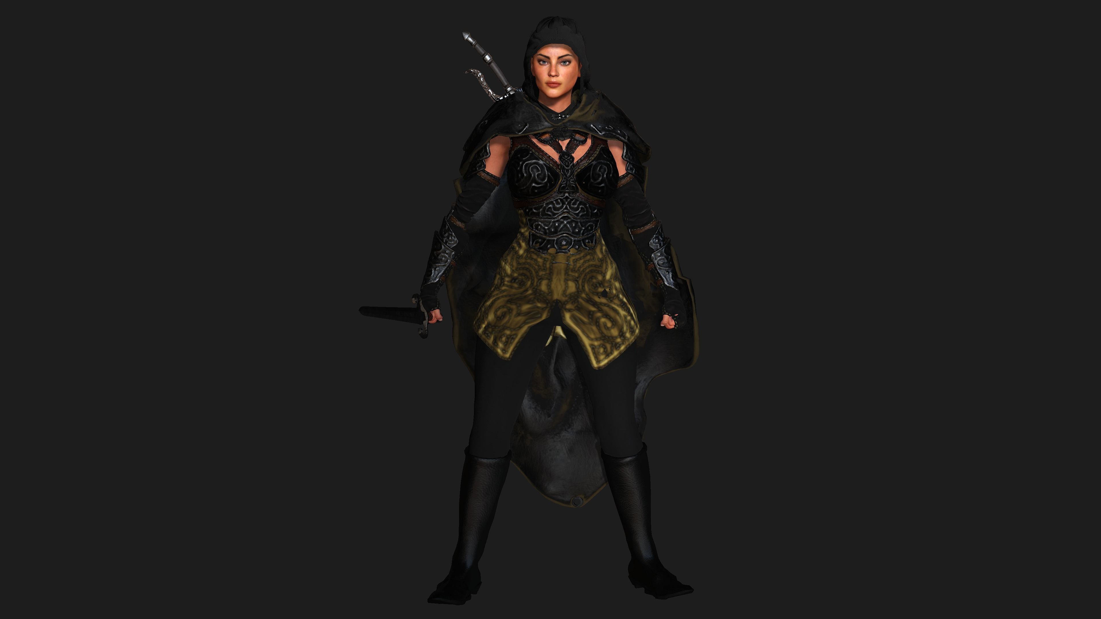 3D model AAA 3D FANTASY FEMALE ASSASSIN - REALISTIC RIG GAME CHARACTER ...