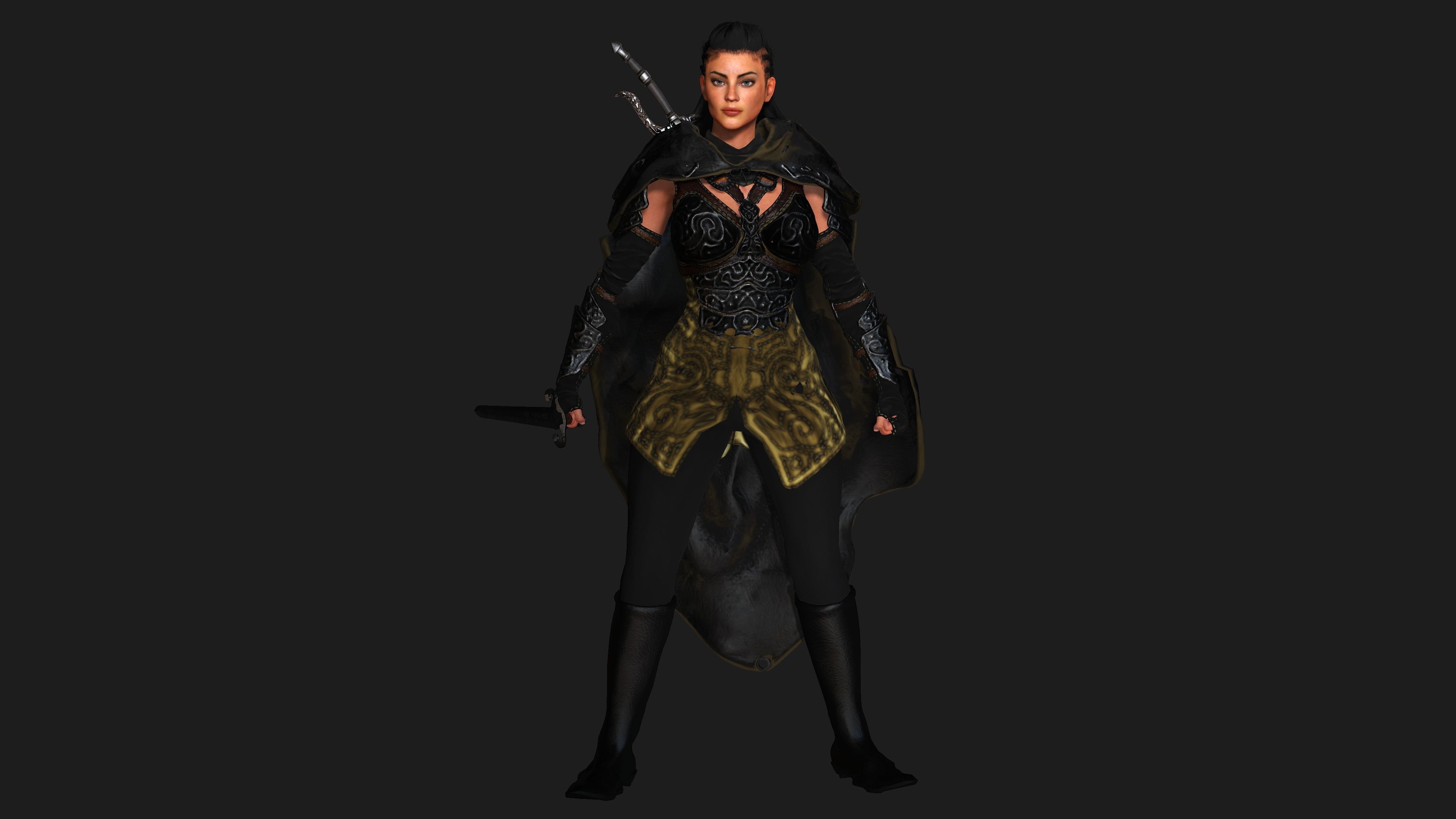 3D model AAA 3D FANTASY FEMALE ASSASSIN - REALISTIC RIG GAME CHARACTER ...