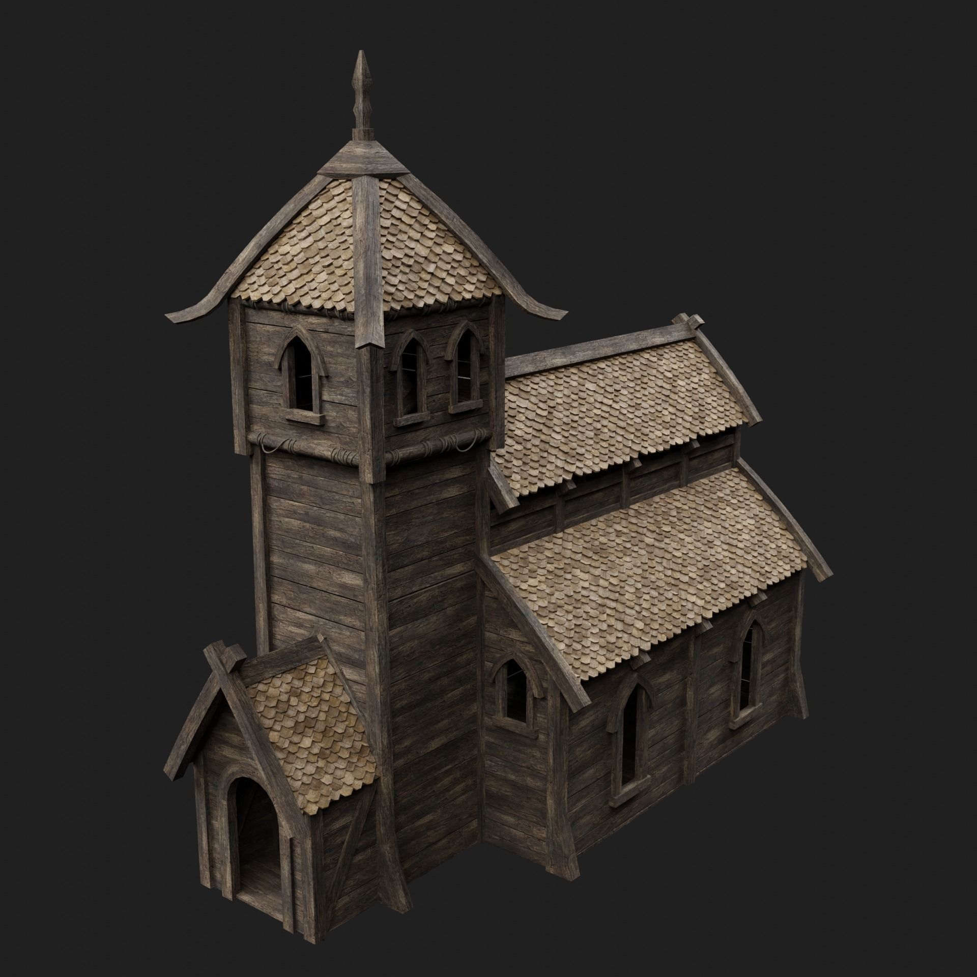 3D model VIKING WOODEN NORSE CHURCH GOTHIC TEMPLE AAA COLLECTION VR ...