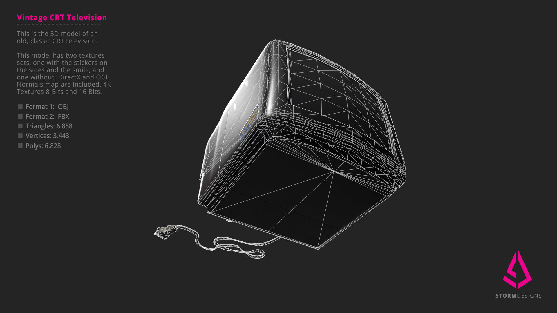 3D model Vintage CRT Television 3D Model PBR VR / AR / low-poly | CGTrader