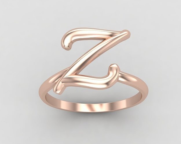 alphabet minimal Z ring 86-MW 3D model 3D printable | CGTrader
