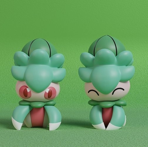 Pokemon - Fomantis with 2 poses 3D model 3D printable | CGTrader