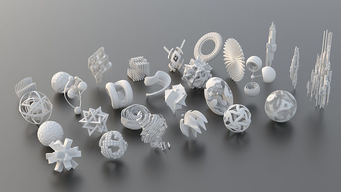 Abstract Geometric Shape Design Collection Kitbash Pack 3D model | CGTrader