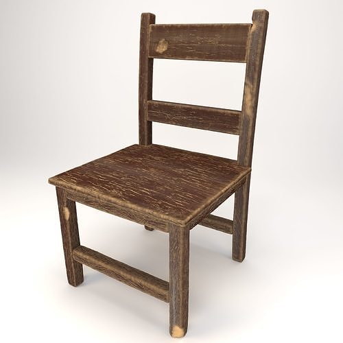 Modern Old Wood Chair 3D model | CGTrader