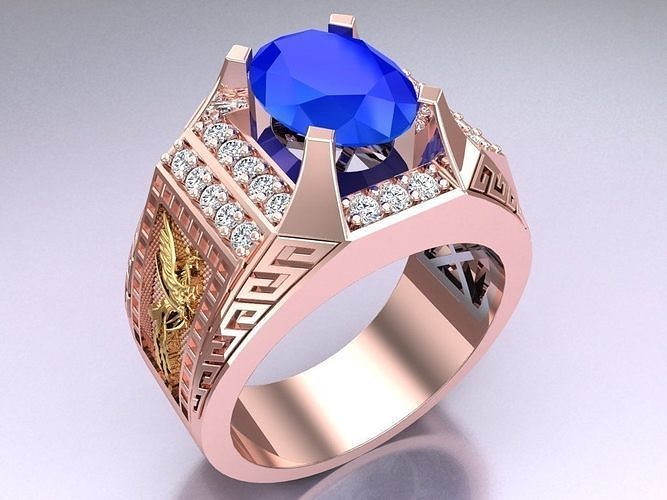 Phoenix Rings - Oval Ring - N1854 3D model 3D printable | CGTrader