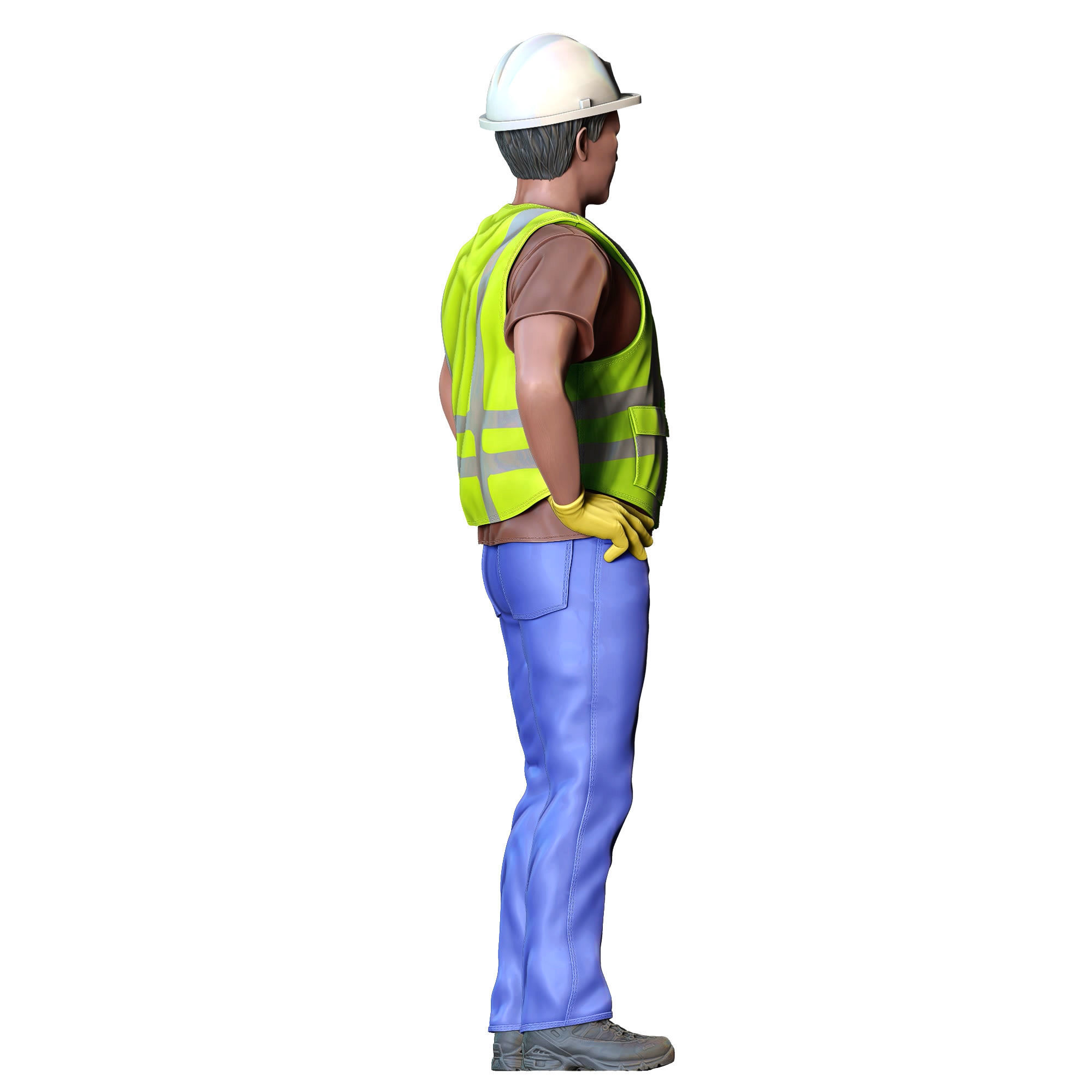 N13 Construction worker standing 3D model 3D printable | CGTrader