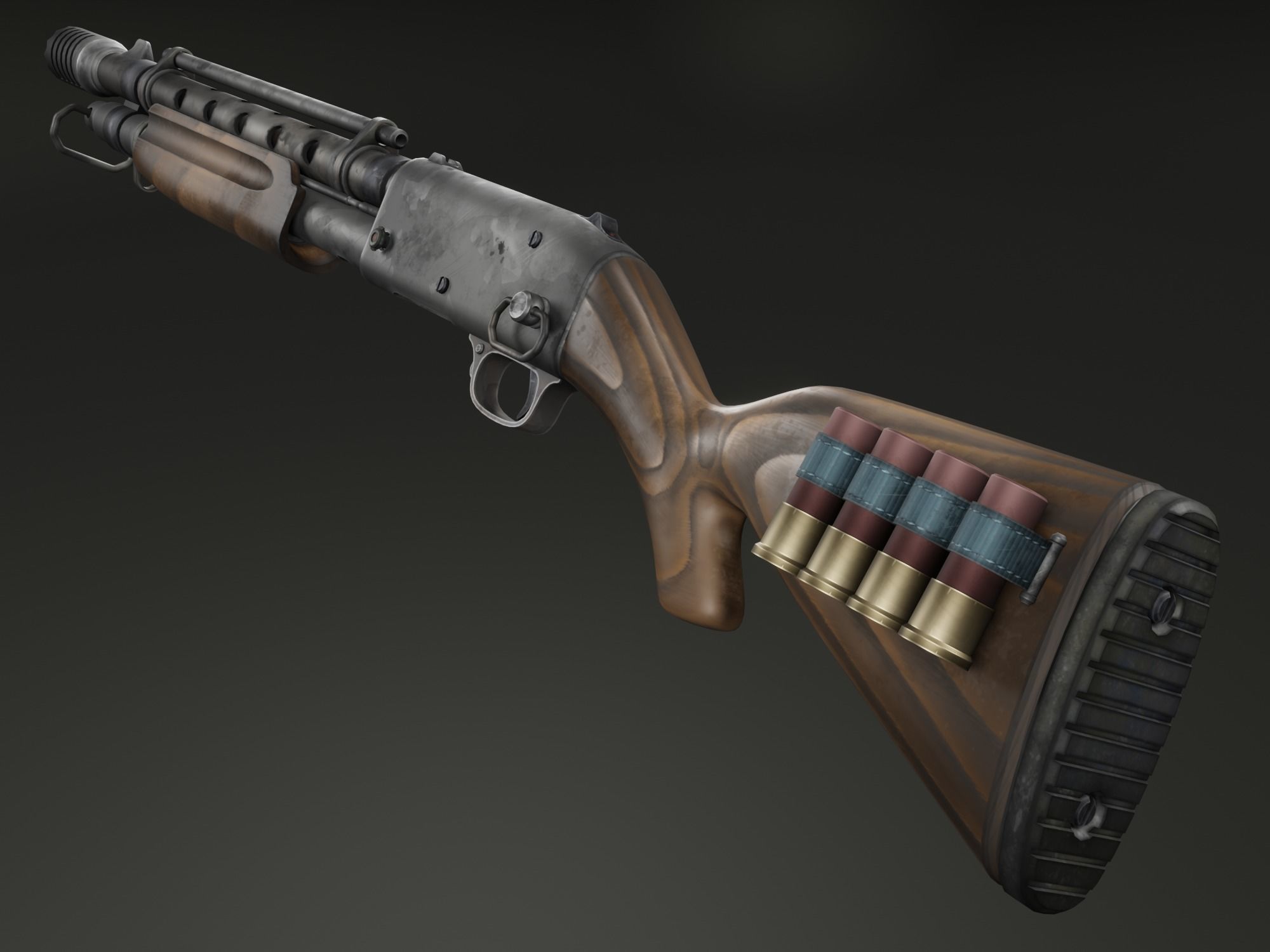 3D model Stylized shotgun VR / AR / low-poly | CGTrader