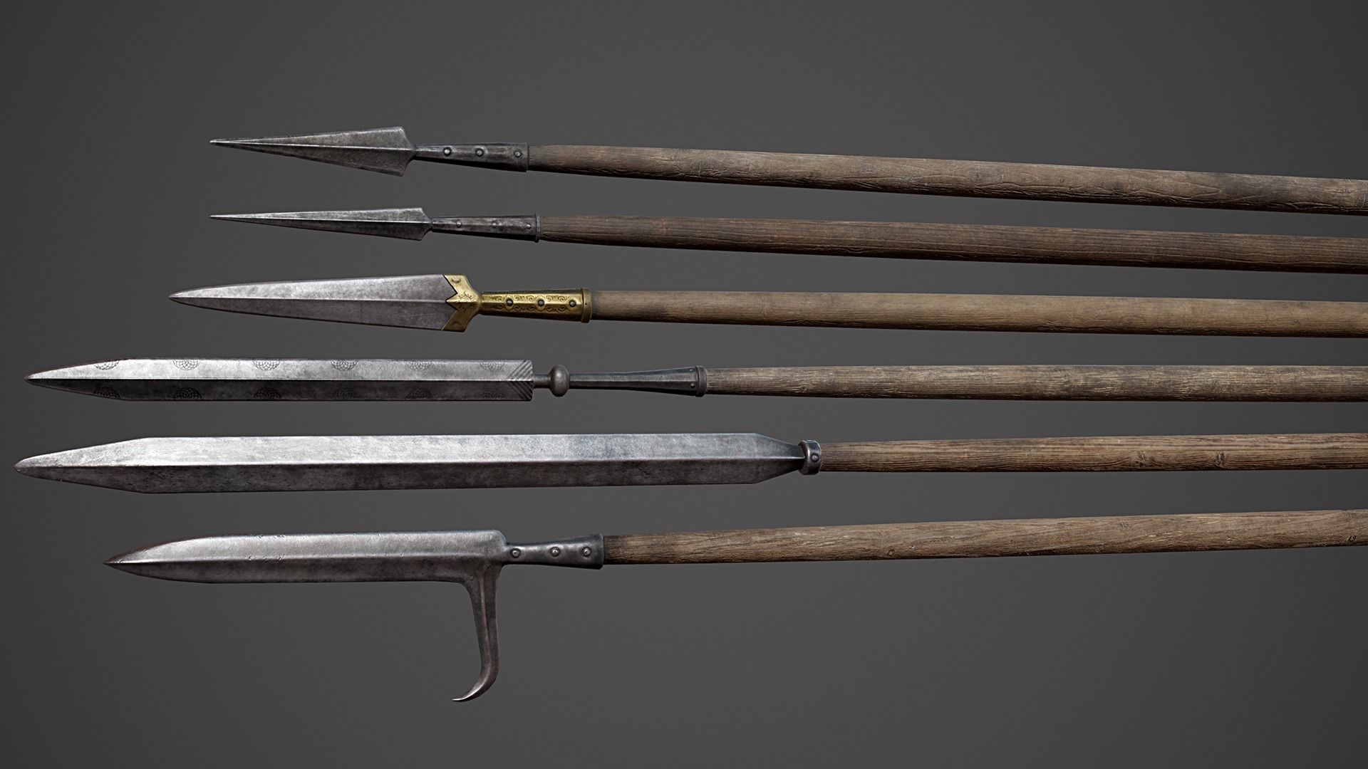 3D model Medieval Polearms - I VR / AR / low-poly | CGTrader