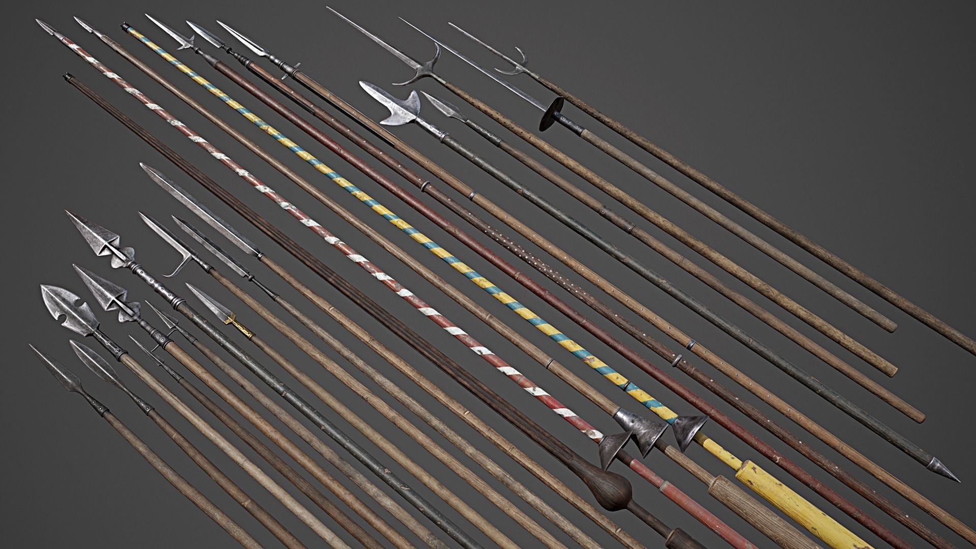 3D model Medieval Polearms - I VR / AR / low-poly | CGTrader