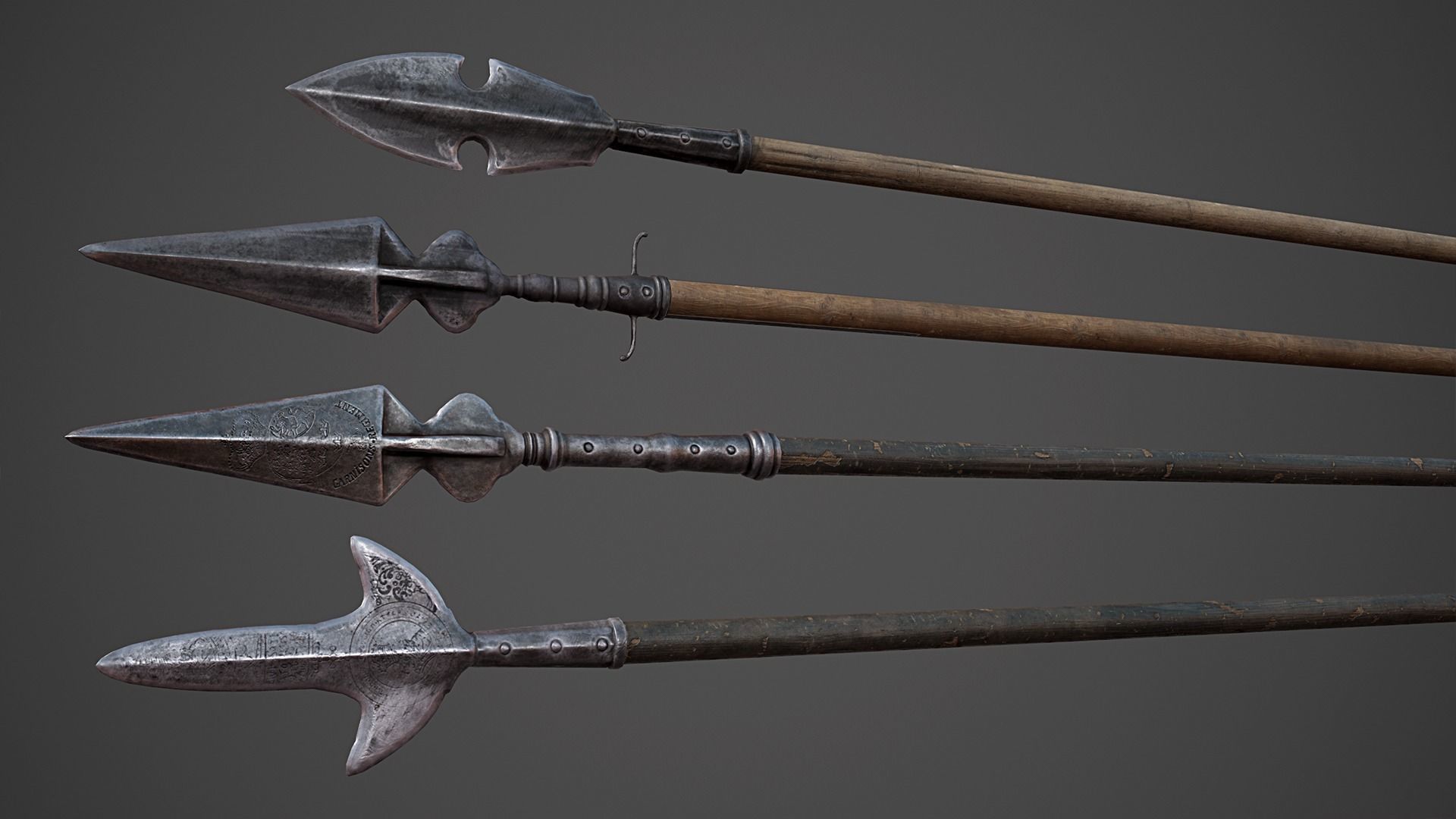 3D model Medieval Polearms - I VR / AR / low-poly | CGTrader