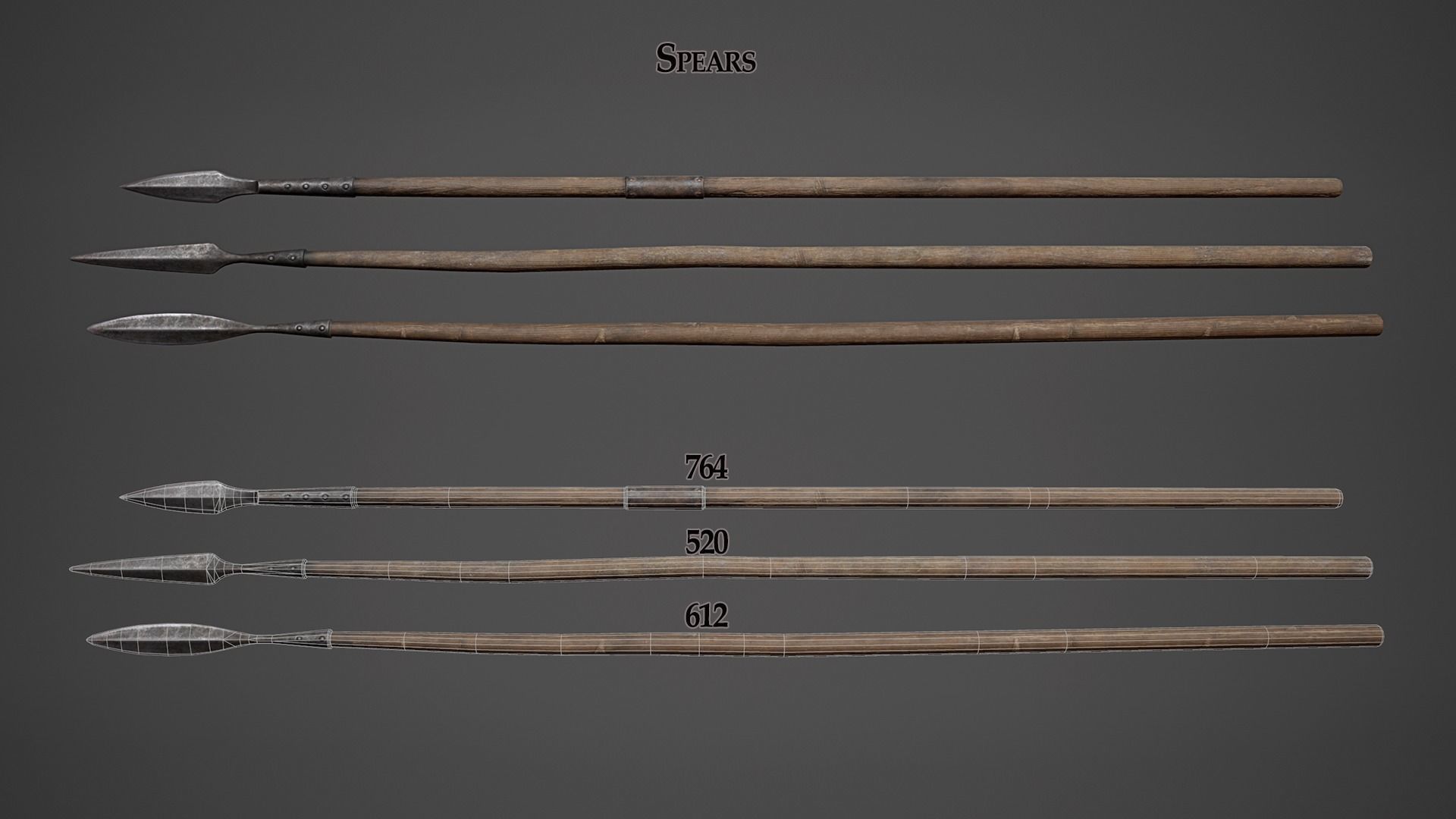 3D model Medieval Polearms - I VR / AR / low-poly | CGTrader