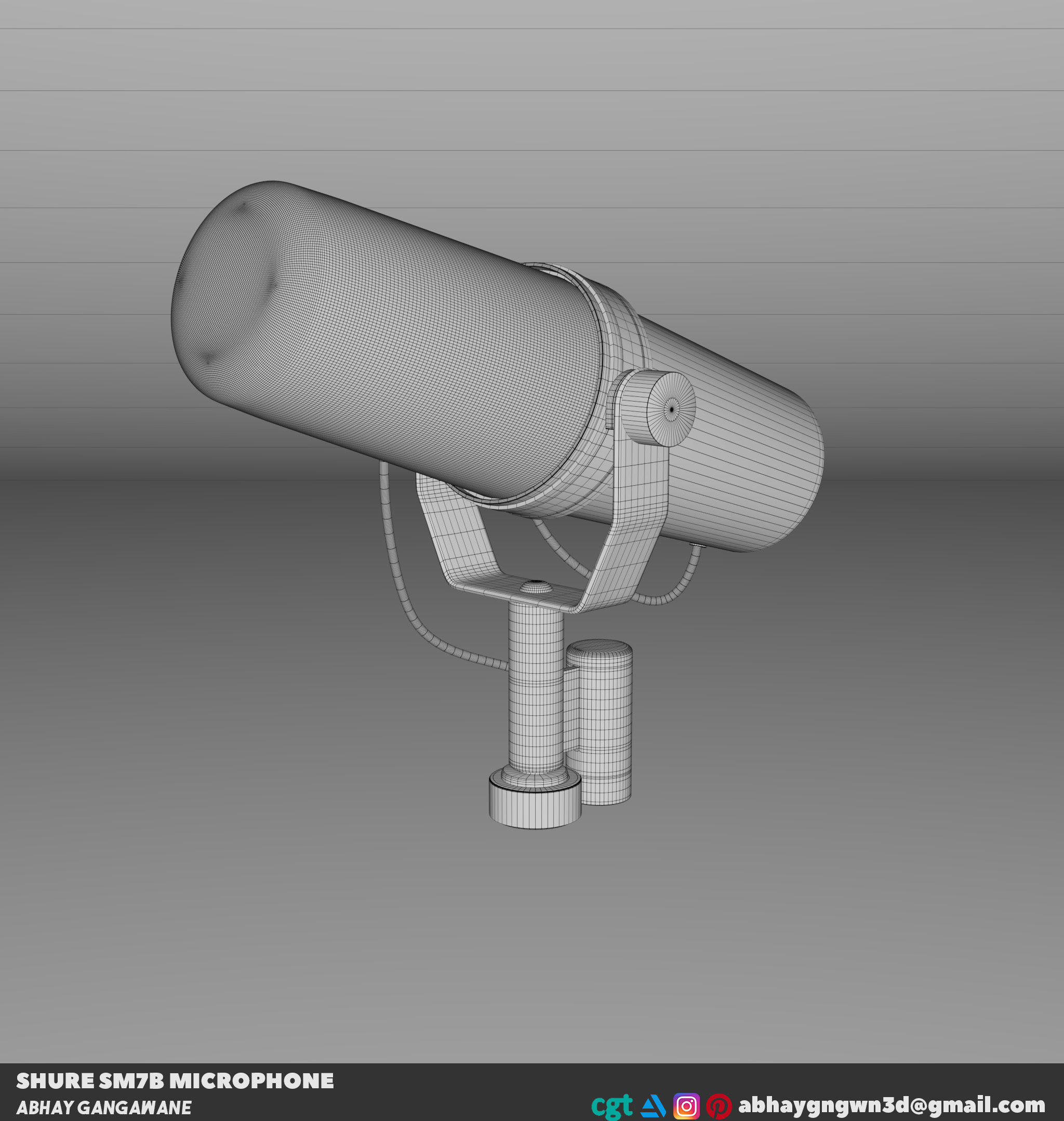 SHURE SM7B MICROPHONE 3D model | CGTrader