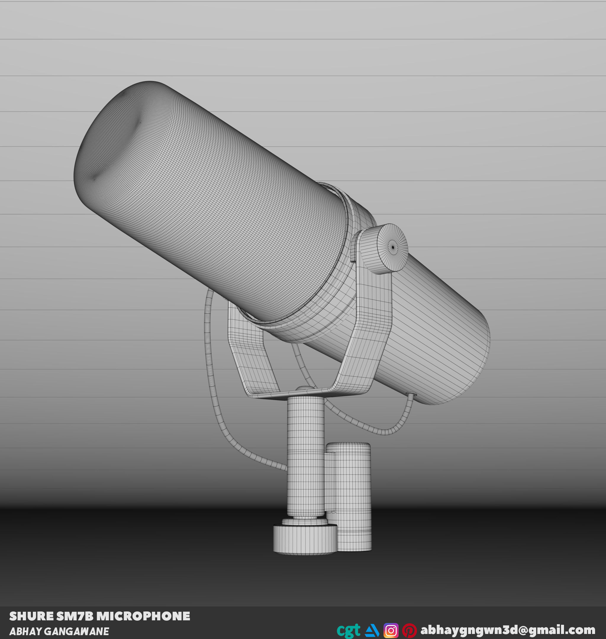 SHURE SM7B MICROPHONE 3D model | CGTrader