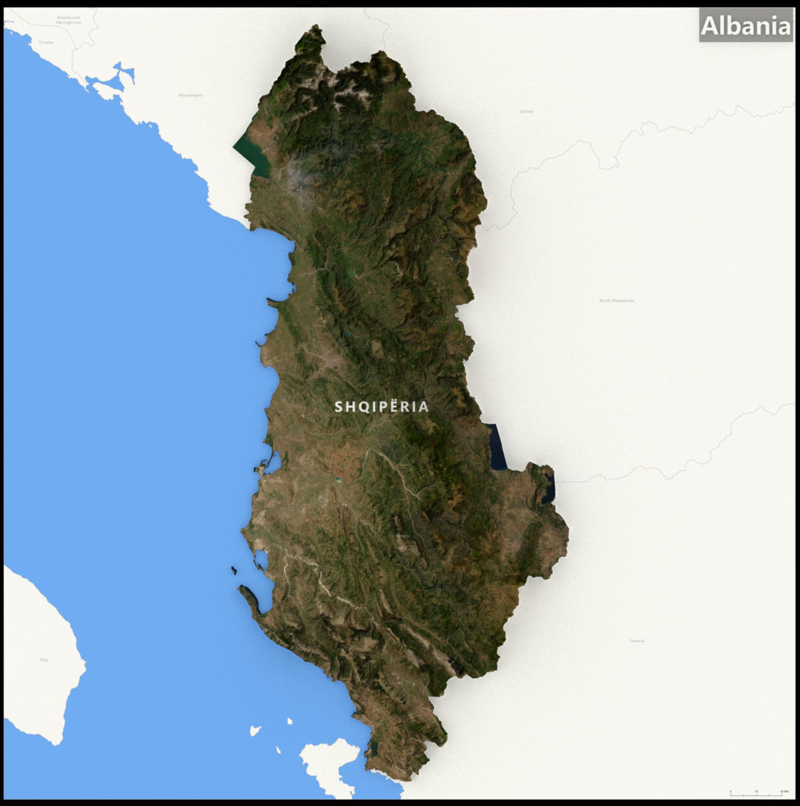 Albania Terrain Topography Elevation DEM Geography Landscape 3D model ...