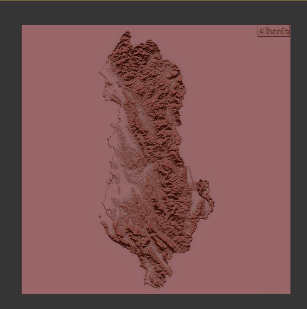 Albania Terrain Topography Elevation DEM Geography Landscape 3D model ...