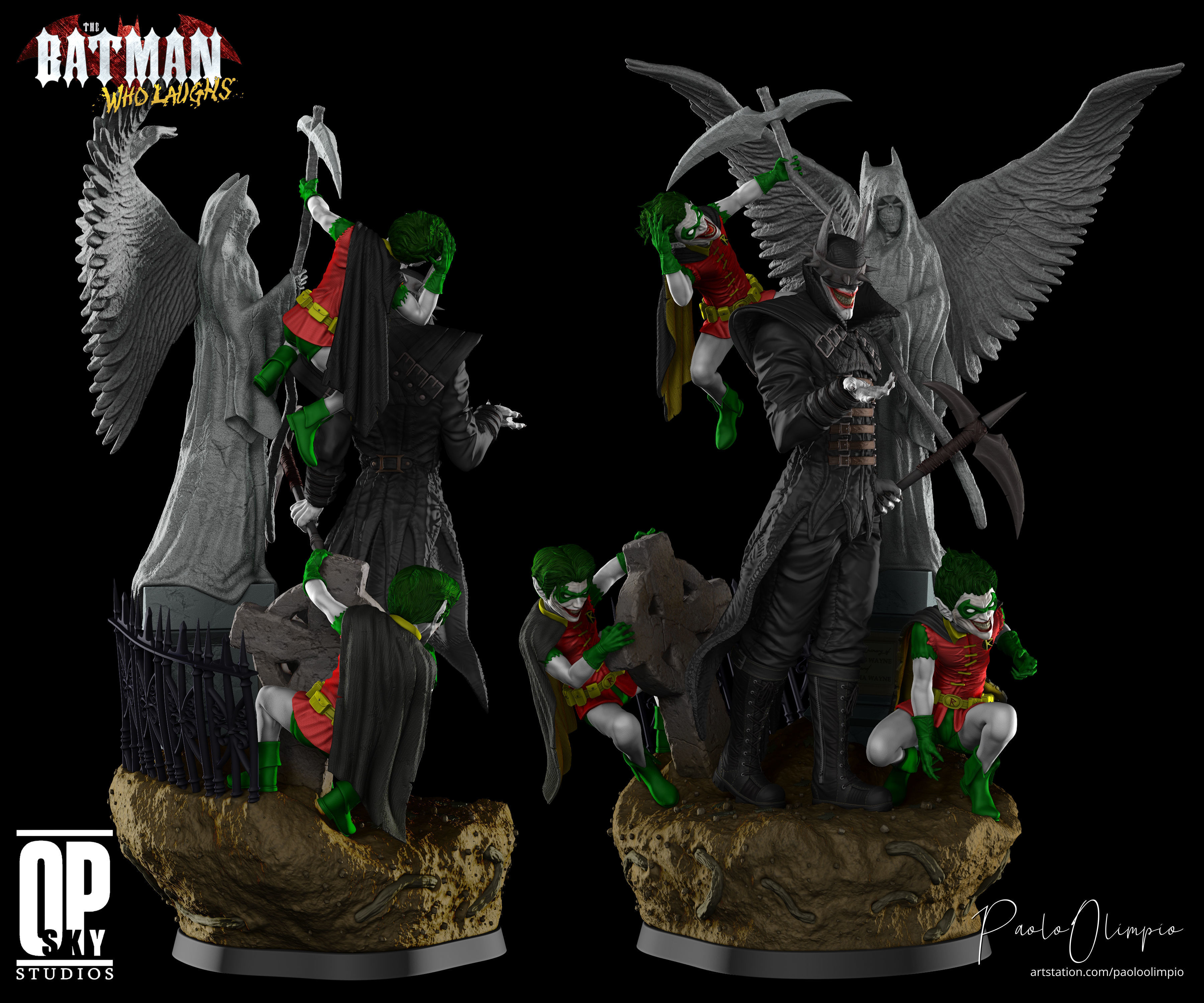 Batman Who Laughs Statue - 3D Print Ready 3D model 3D printable | CGTrader