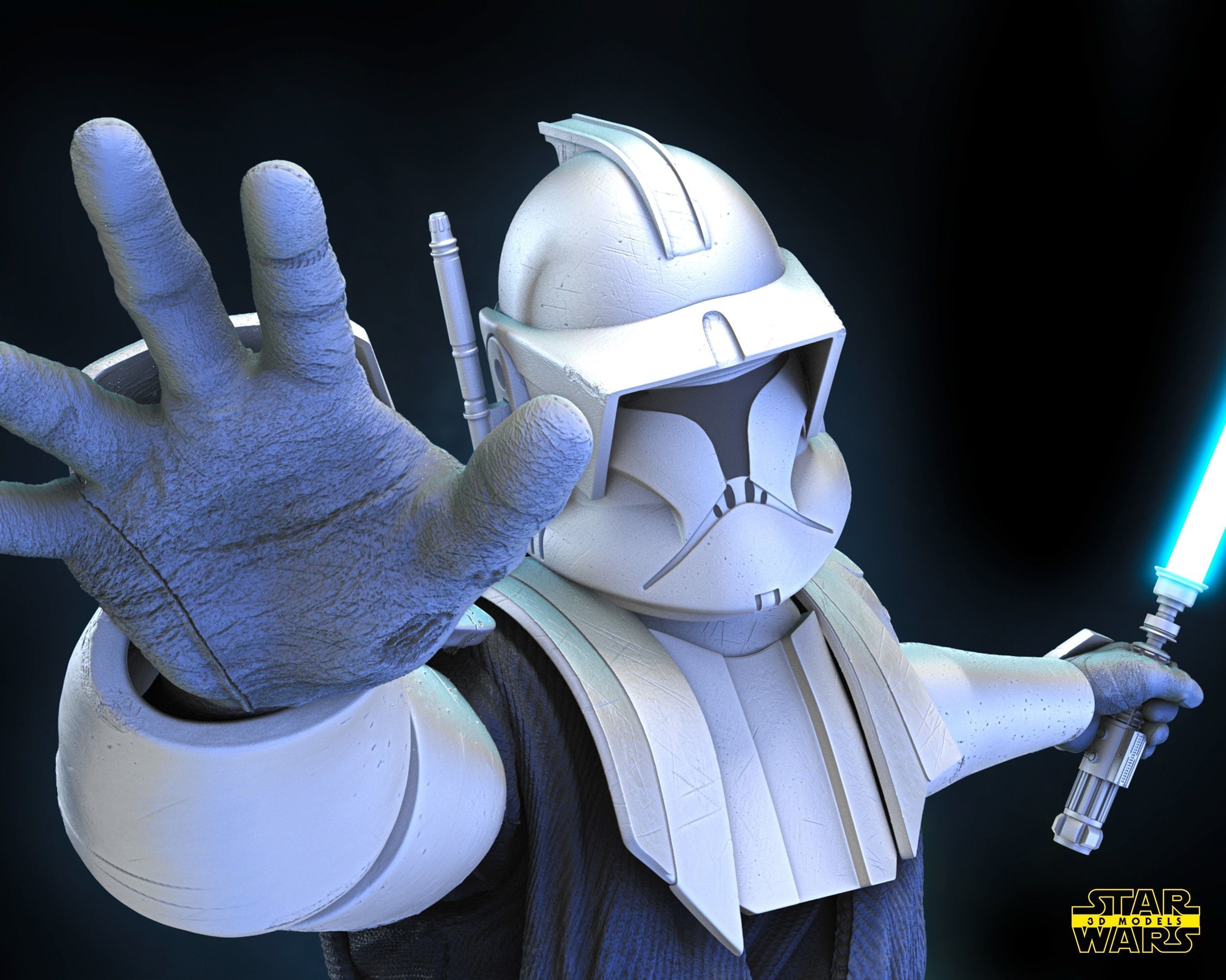 Obi Wan Kenobi Clone Wars Bust Star Wars 3D Models 3D model 3D ...