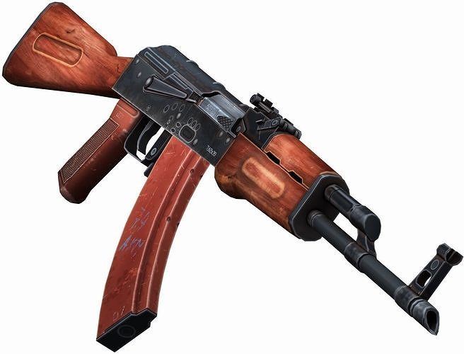 3D model AKM Assault Rifle - Low Poly Game Ready VR / AR / low-poly ...