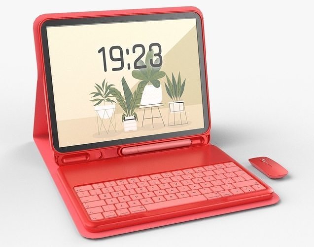 Modern Pc Tablet Set Pen Mouse Bloody Red Version 3D model | CGTrader