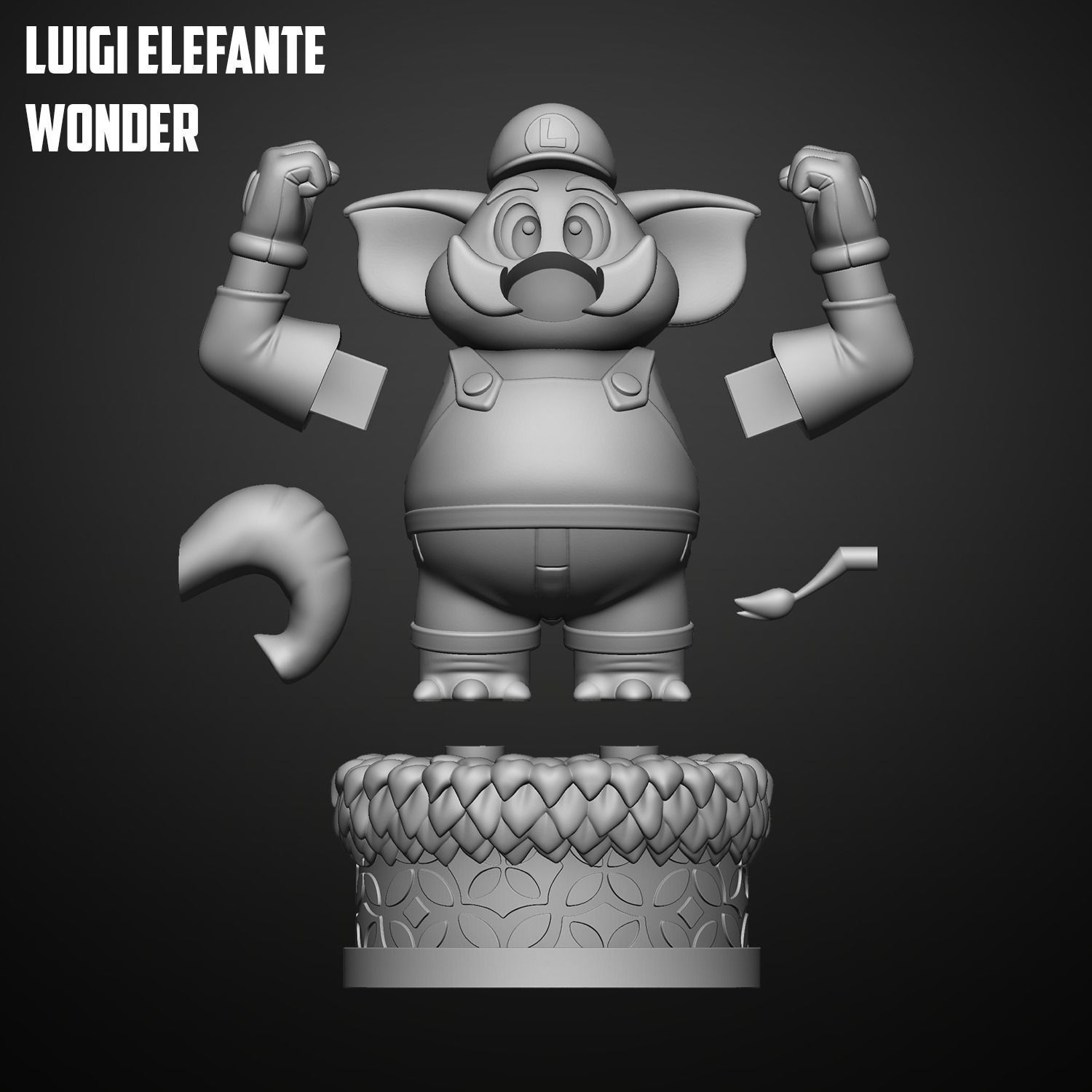 Mario Elefante - Super Mario Bros Wonder 3D model 3D printable | CGTrader