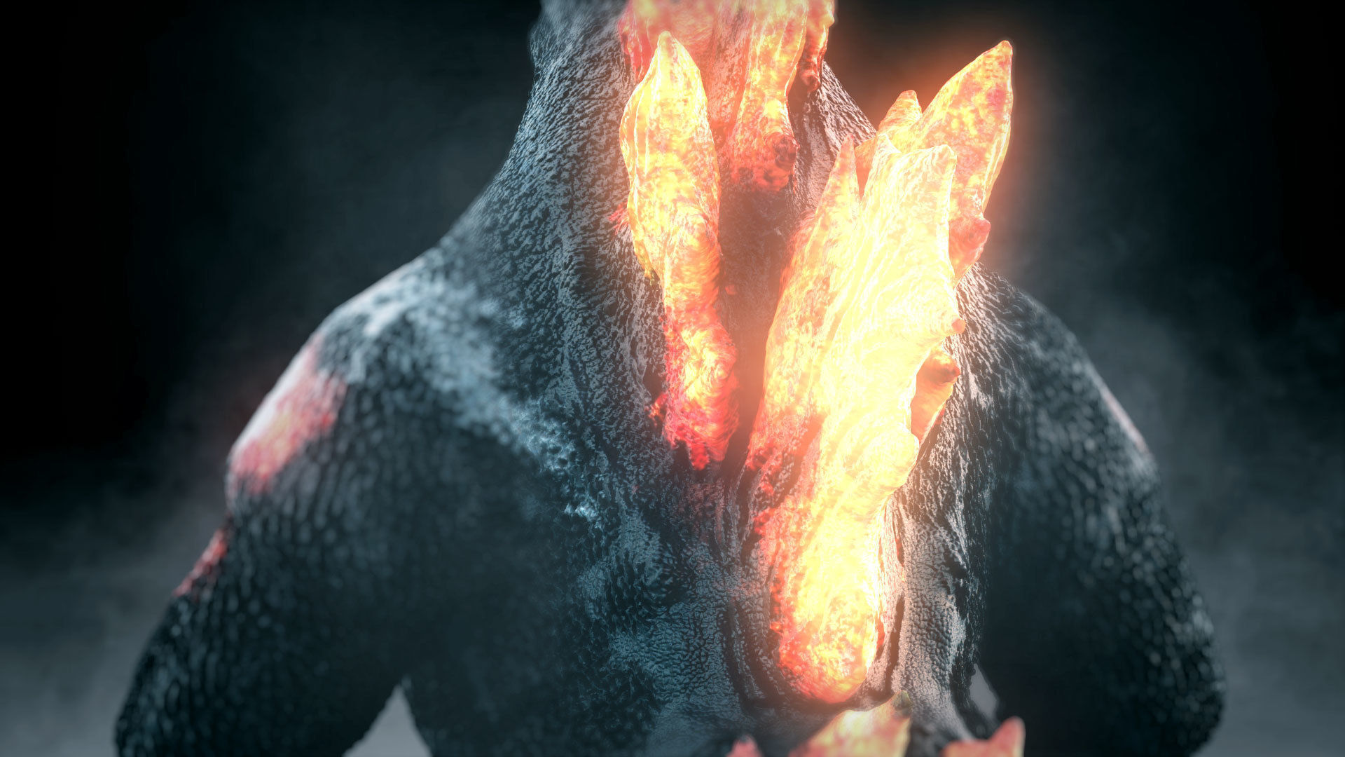 Burning Godzilla 3D model animated rigged | CGTrader