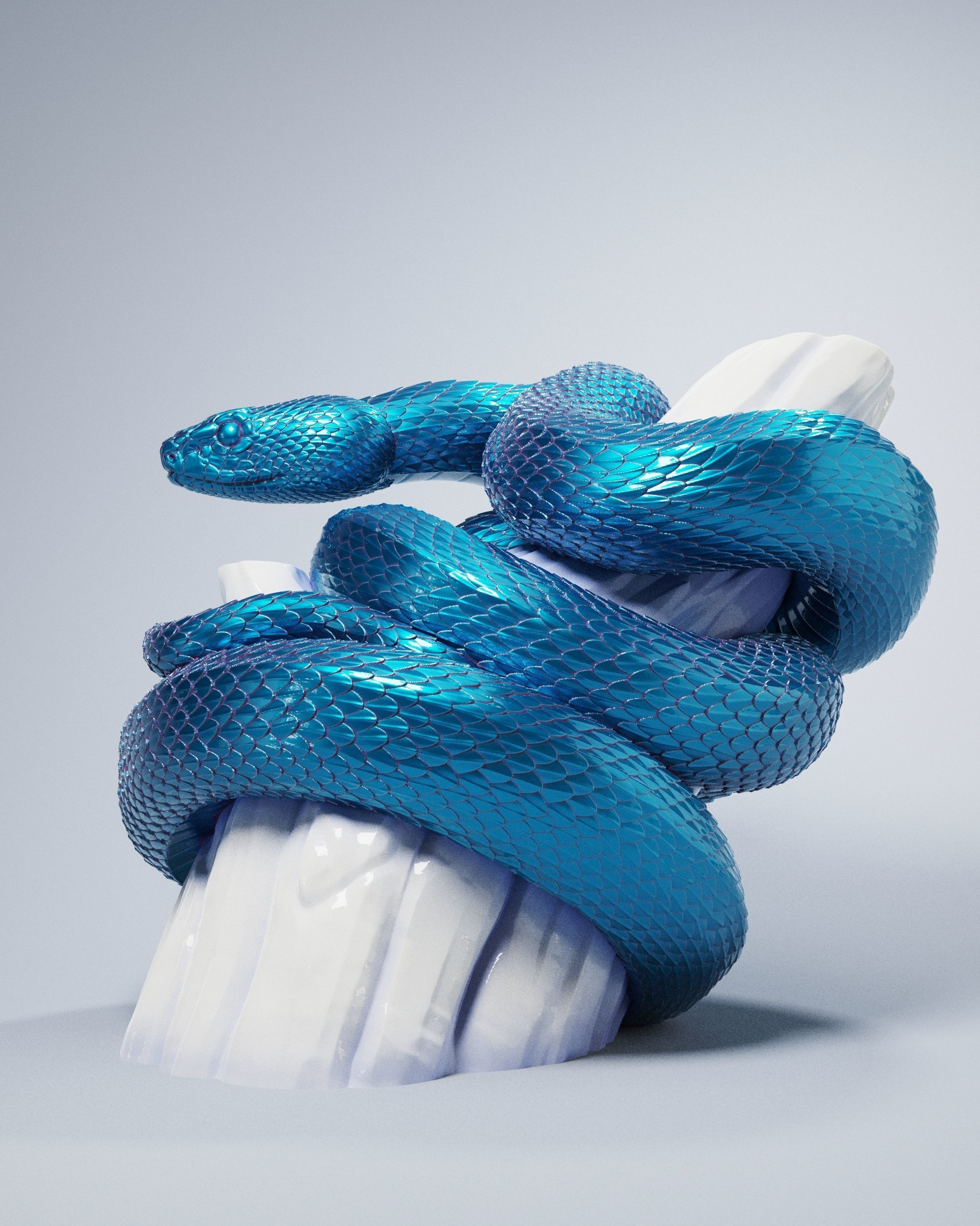 Blue Snake 3D model 3D printable | CGTrader
