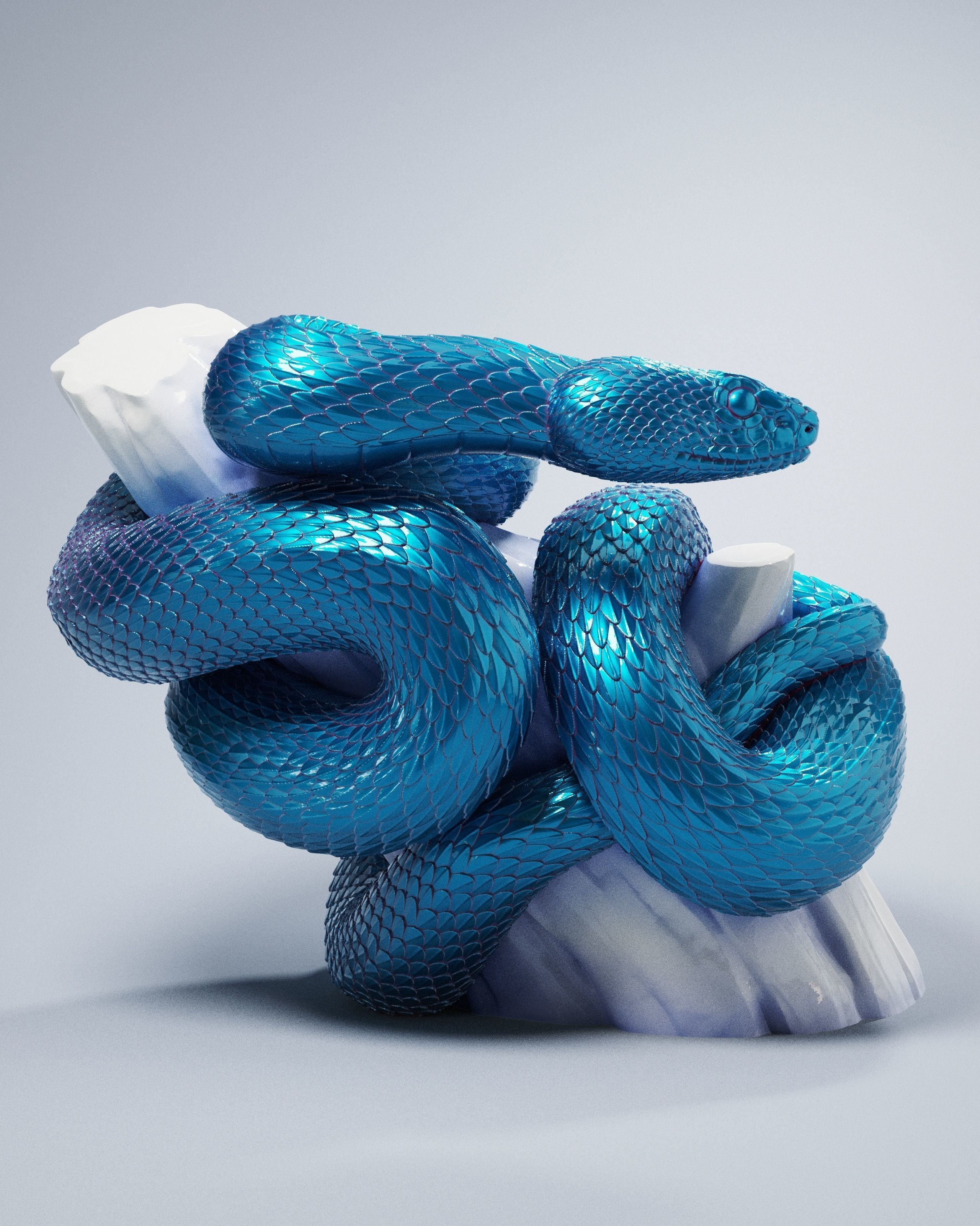 Blue Snake 3D model 3D printable | CGTrader