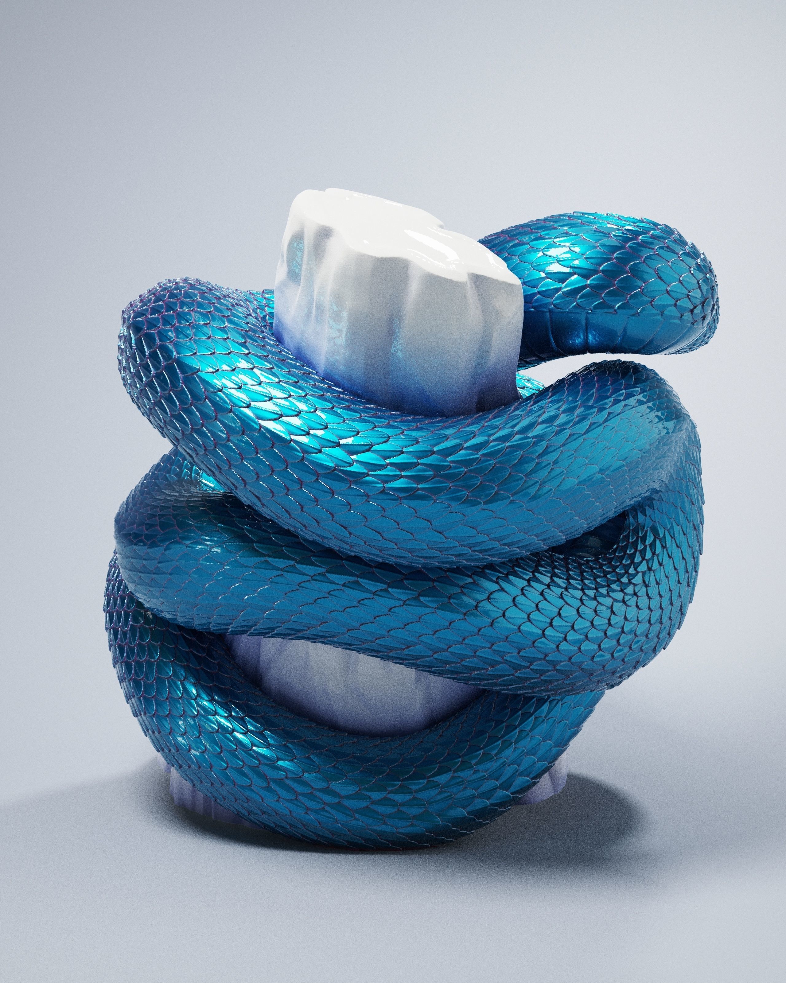 Blue Snake 3D model 3D printable | CGTrader