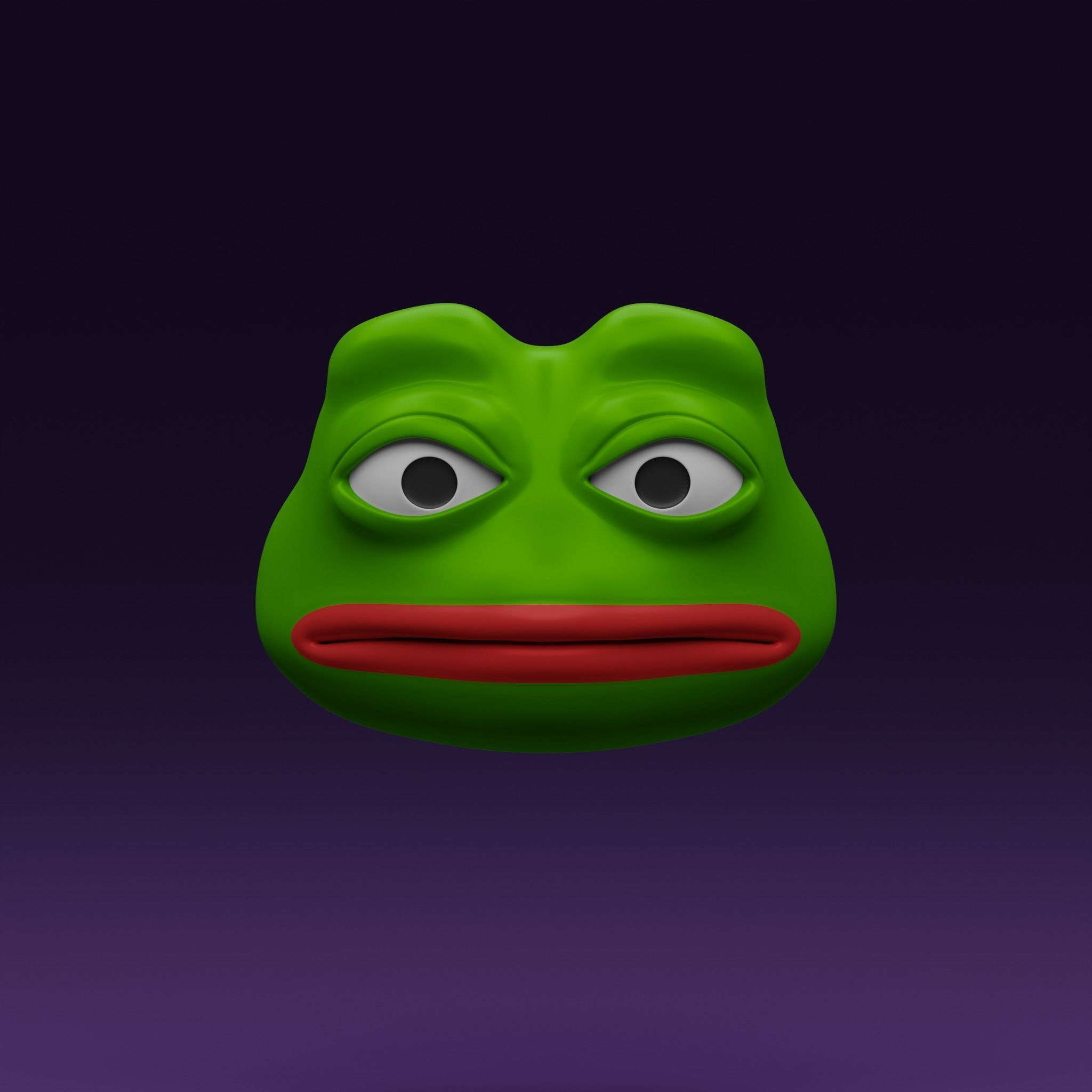 3D model Pepe the Frog - Shocked Pepe Expression Head Model VR / AR ...