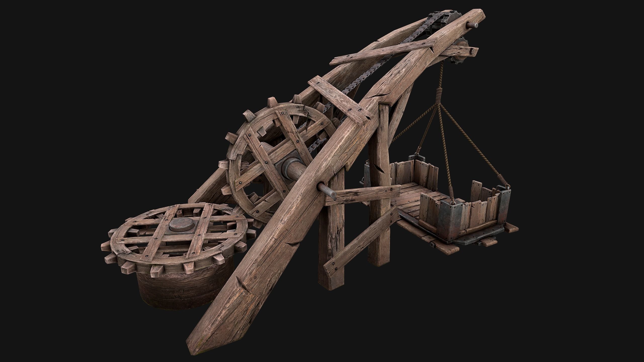 3D model Medieval Lift Elevator VR / AR / low-poly | CGTrader