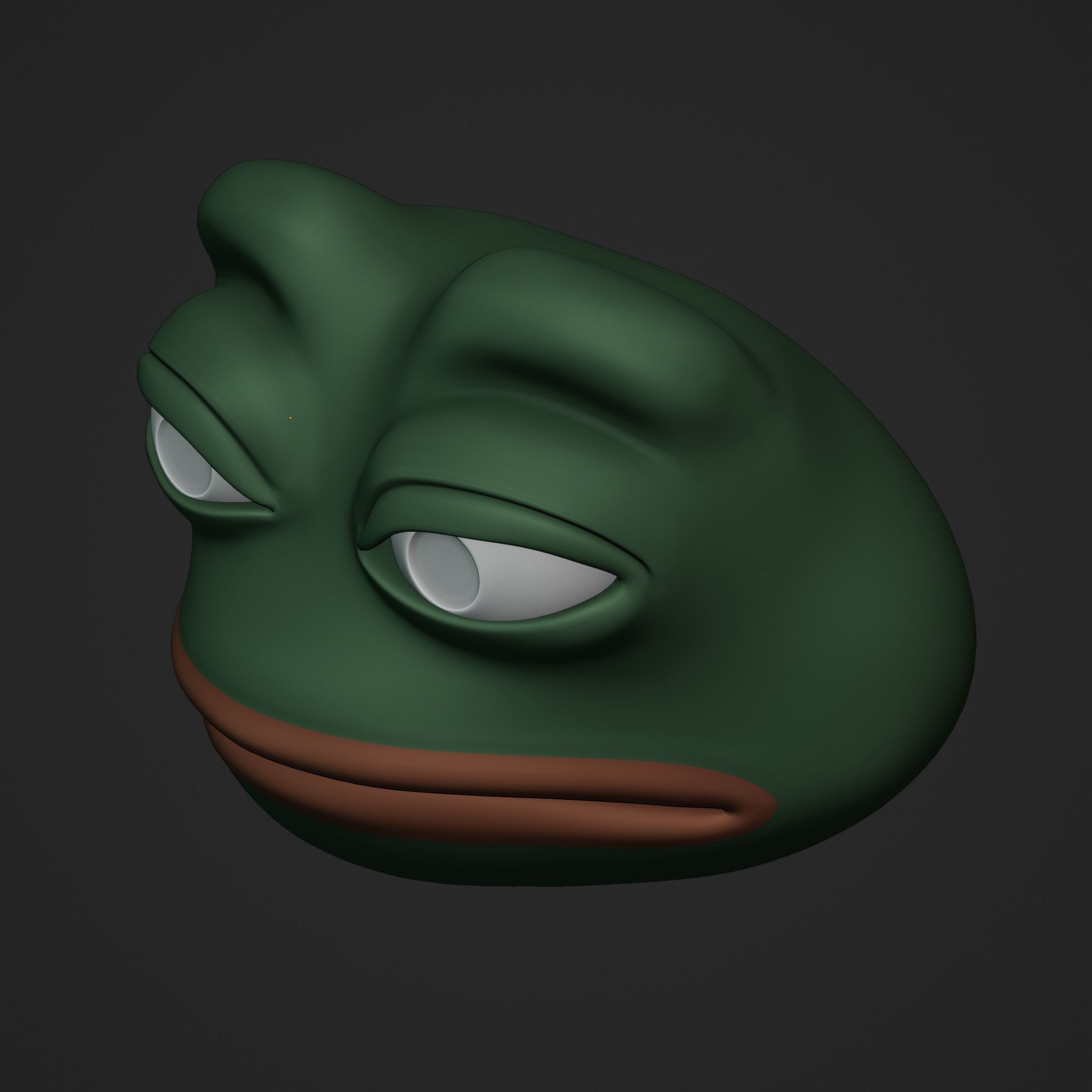 3D model Pepe the Frog - Angry Pepe Expression Head Model VR / AR / low ...