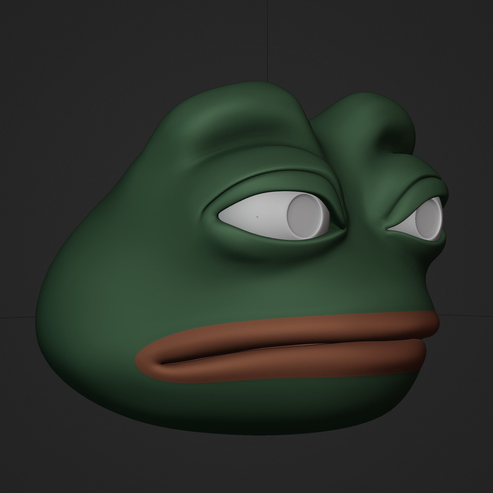 3D model Pepe the Frog - Angry Pepe Expression Head Model VR / AR / low ...
