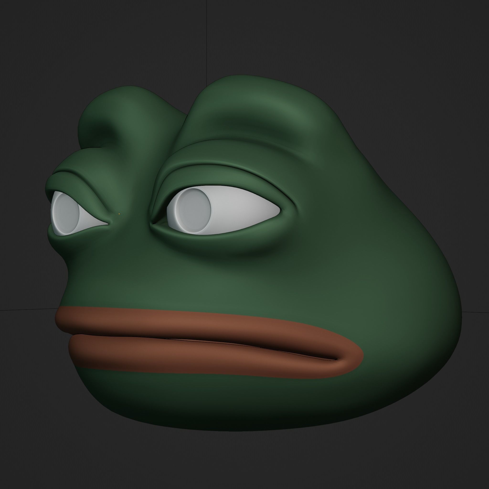 3D model Pepe the Frog - Angry Pepe Expression Head Model VR / AR / low ...