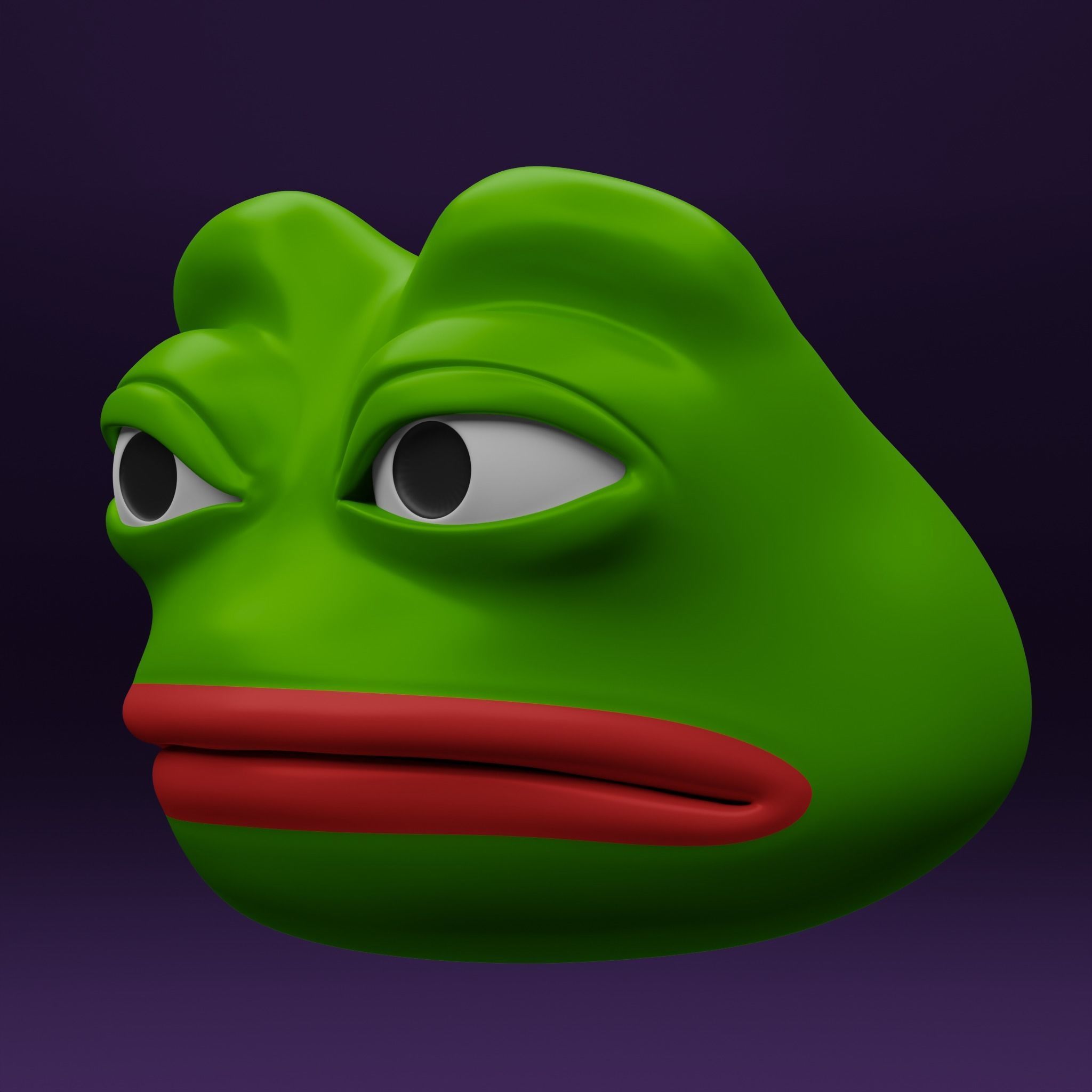 3D model Pepe the Frog - Angry Pepe Expression Head Model VR / AR / low ...