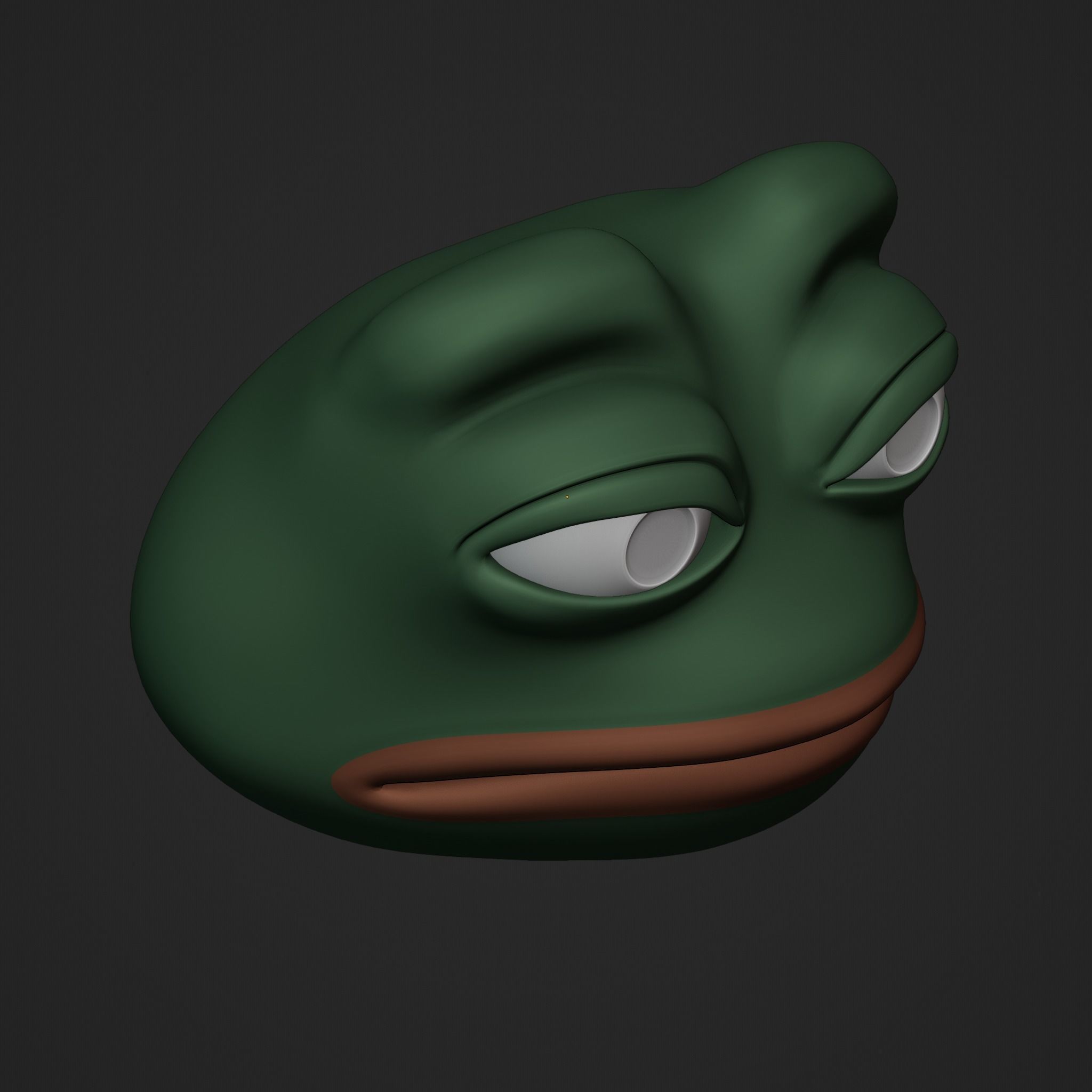 3D model Pepe the Frog - Angry Pepe Expression Head Model VR / AR / low ...