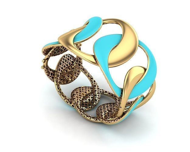 Direct casting mina gold bracelet and ring 3D model animated | CGTrader