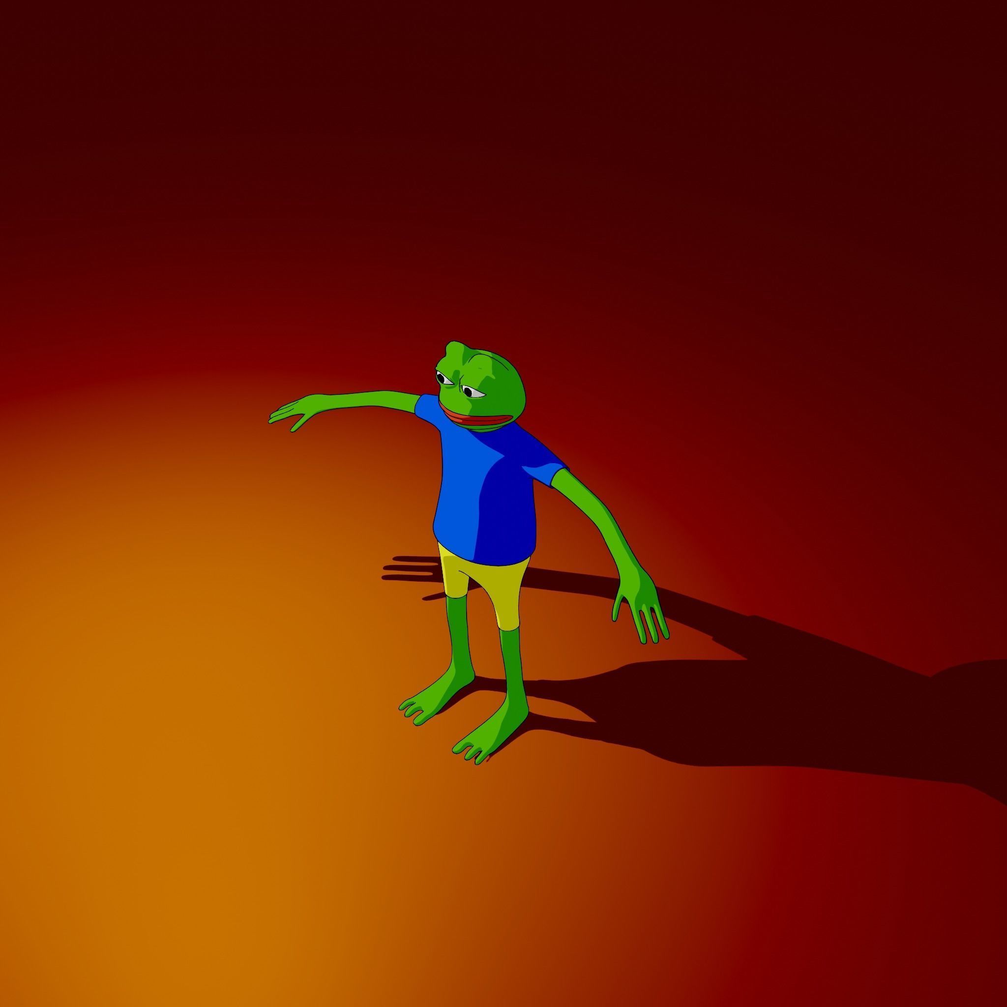 3D model Pepe the Frog LineArt Generator Scene 3D Rigged Character VR ...