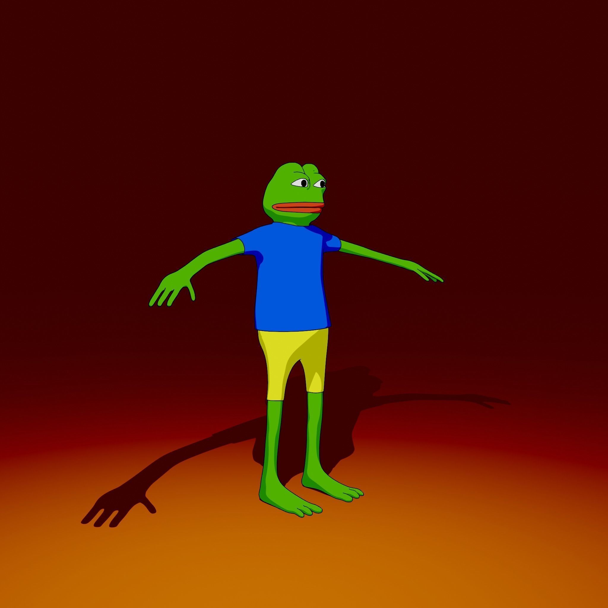 3D model Pepe the Frog LineArt Generator Scene 3D Rigged Character VR ...