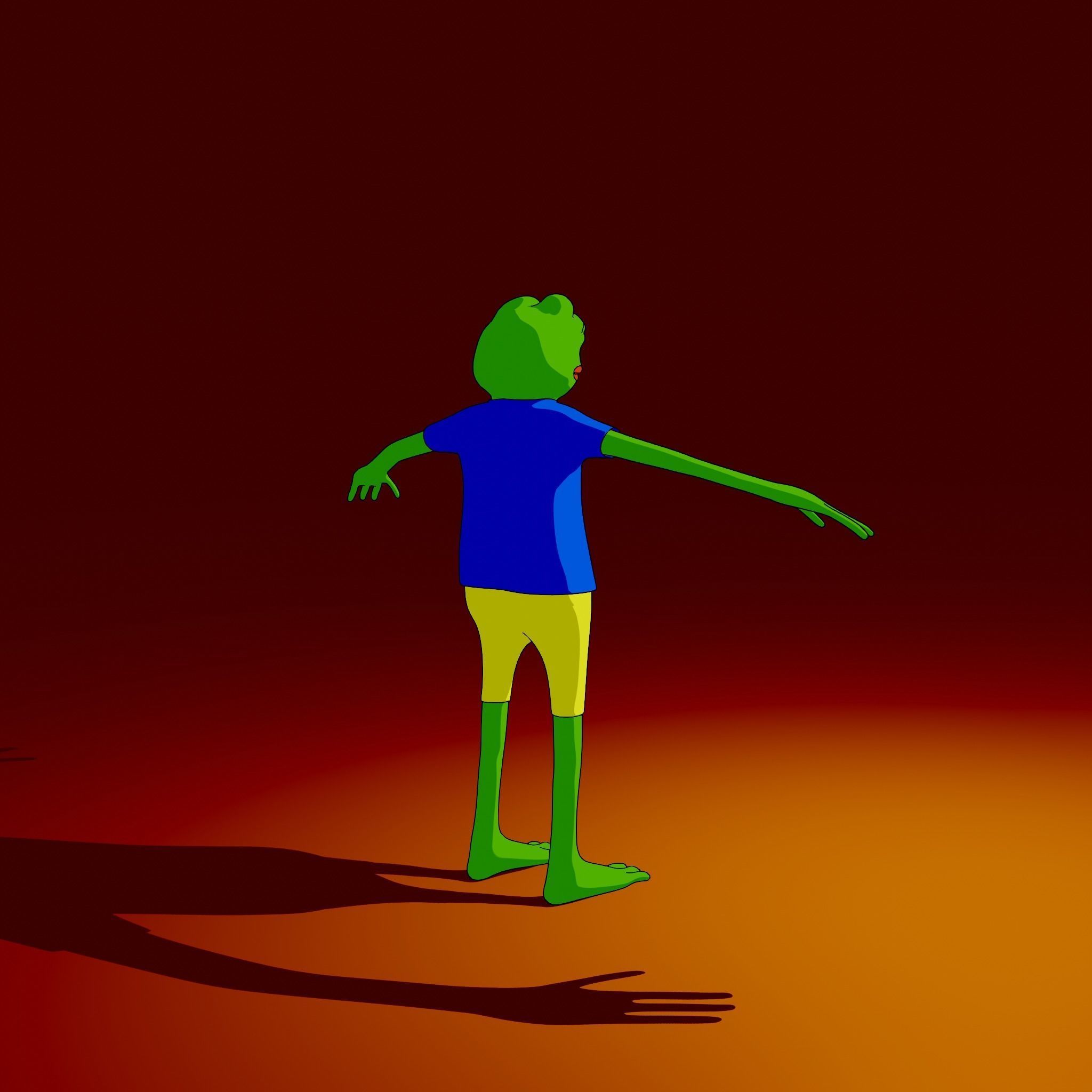 3D model Pepe the Frog LineArt Generator Scene 3D Rigged Character VR ...