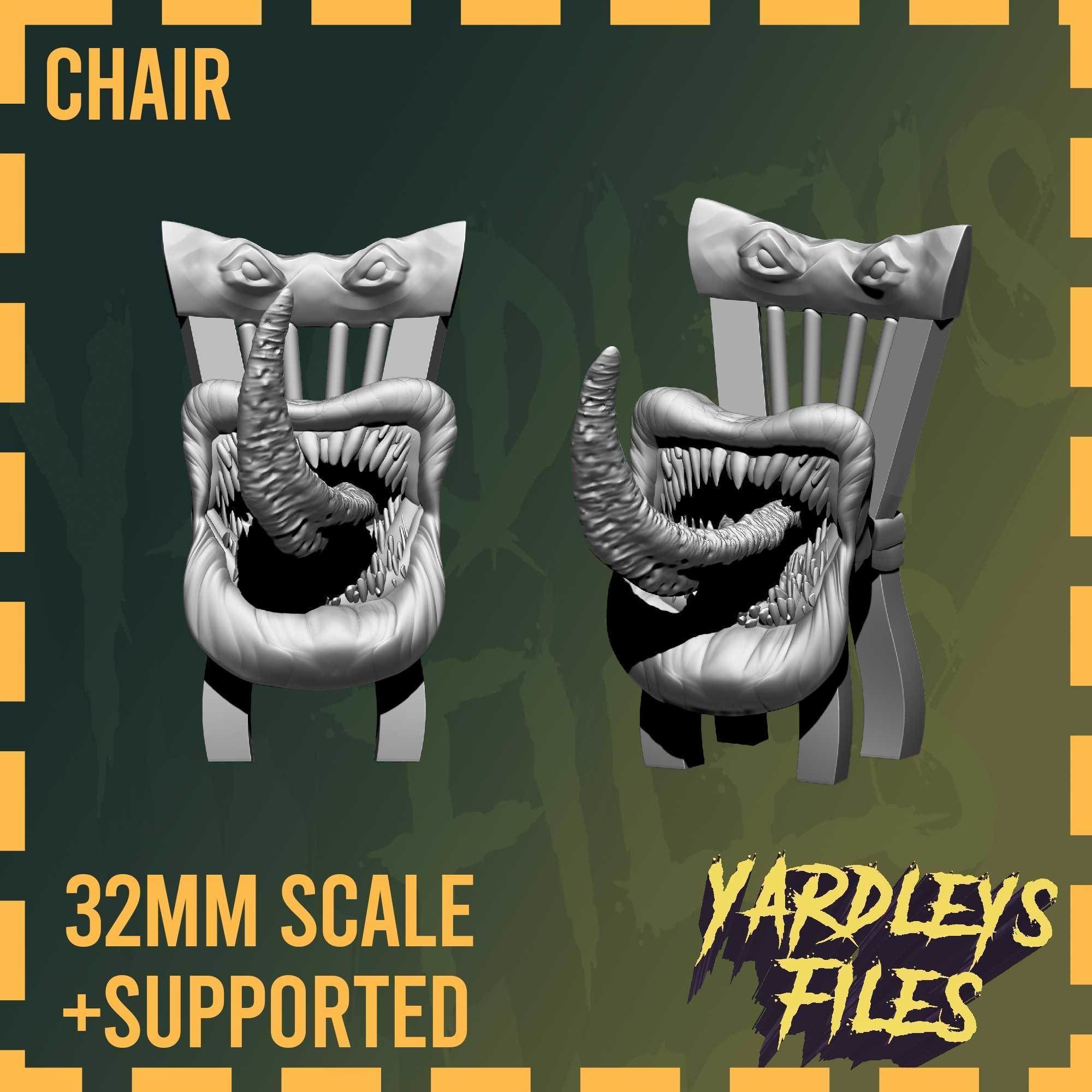 Haunted Seat 32mm Chair DnD Mimic 3D model 3D printable | CGTrader