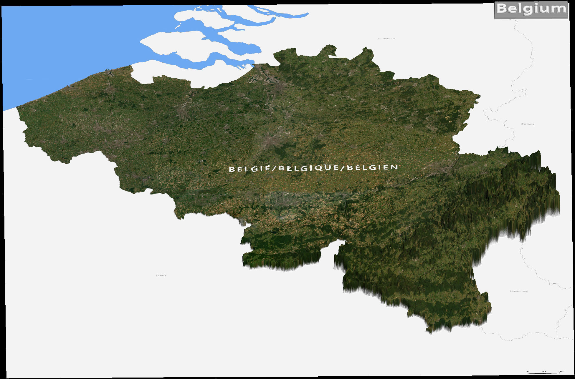 Belgium Terrain Topography Elevation DEM Geography Landscape 3D model | CGTrader