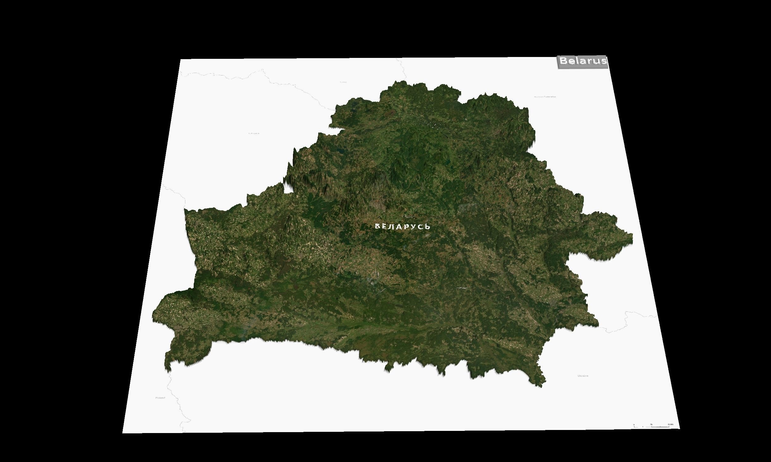 Belarus Terrain Topography Elevation DEM Geography Landscape 3D model | CGTrader