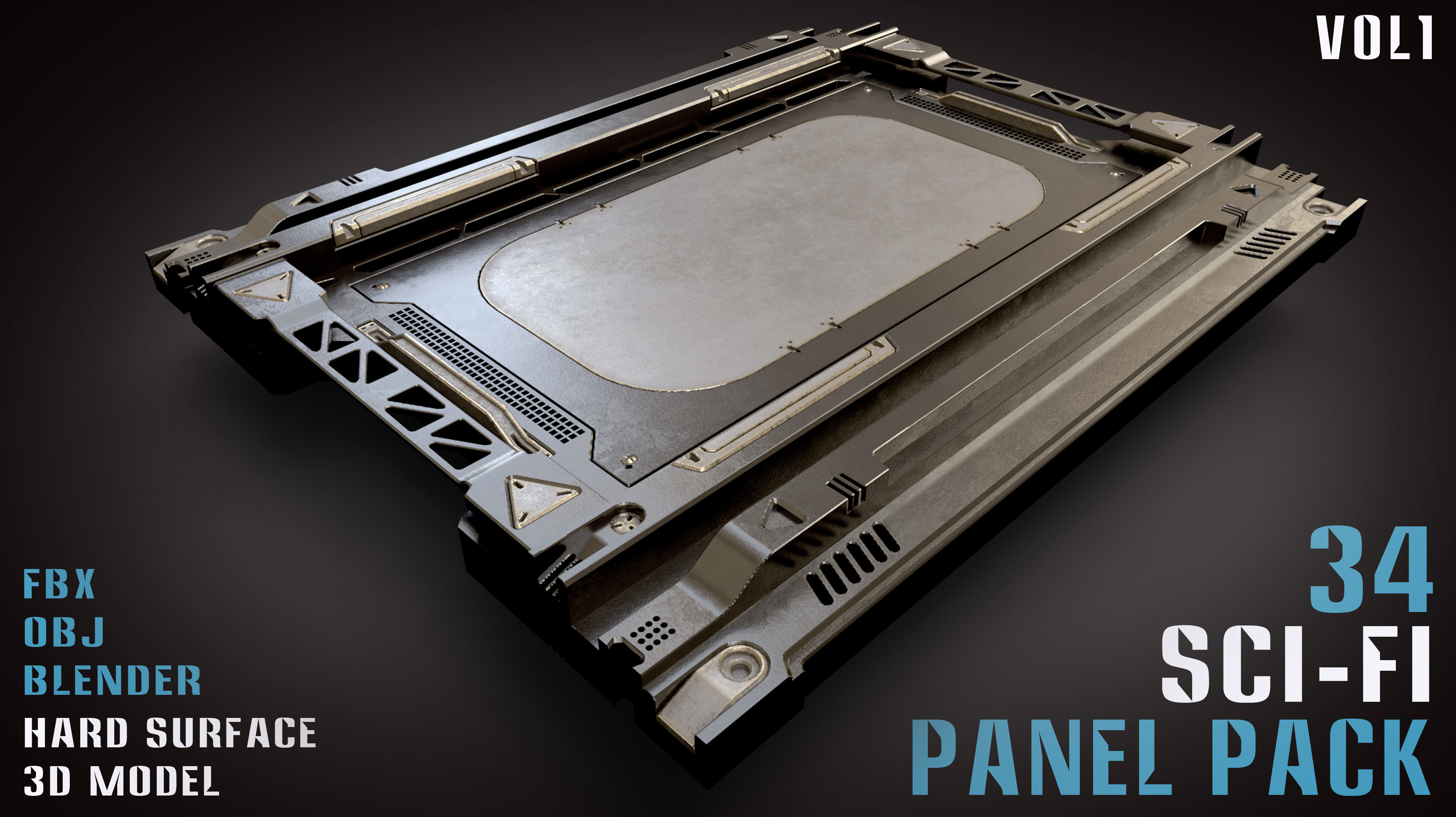 34 Sci-Fi panel pack - vol1 3D model | CGTrader