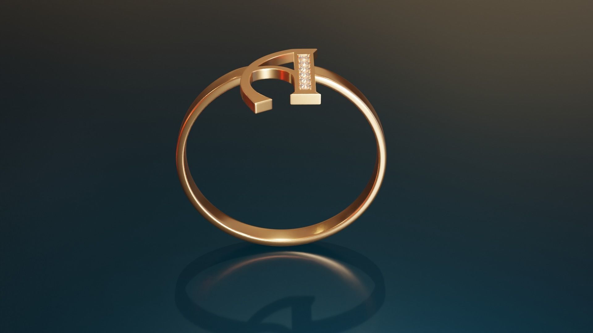 Stylish Letter A ring 3D model 3D printable | CGTrader